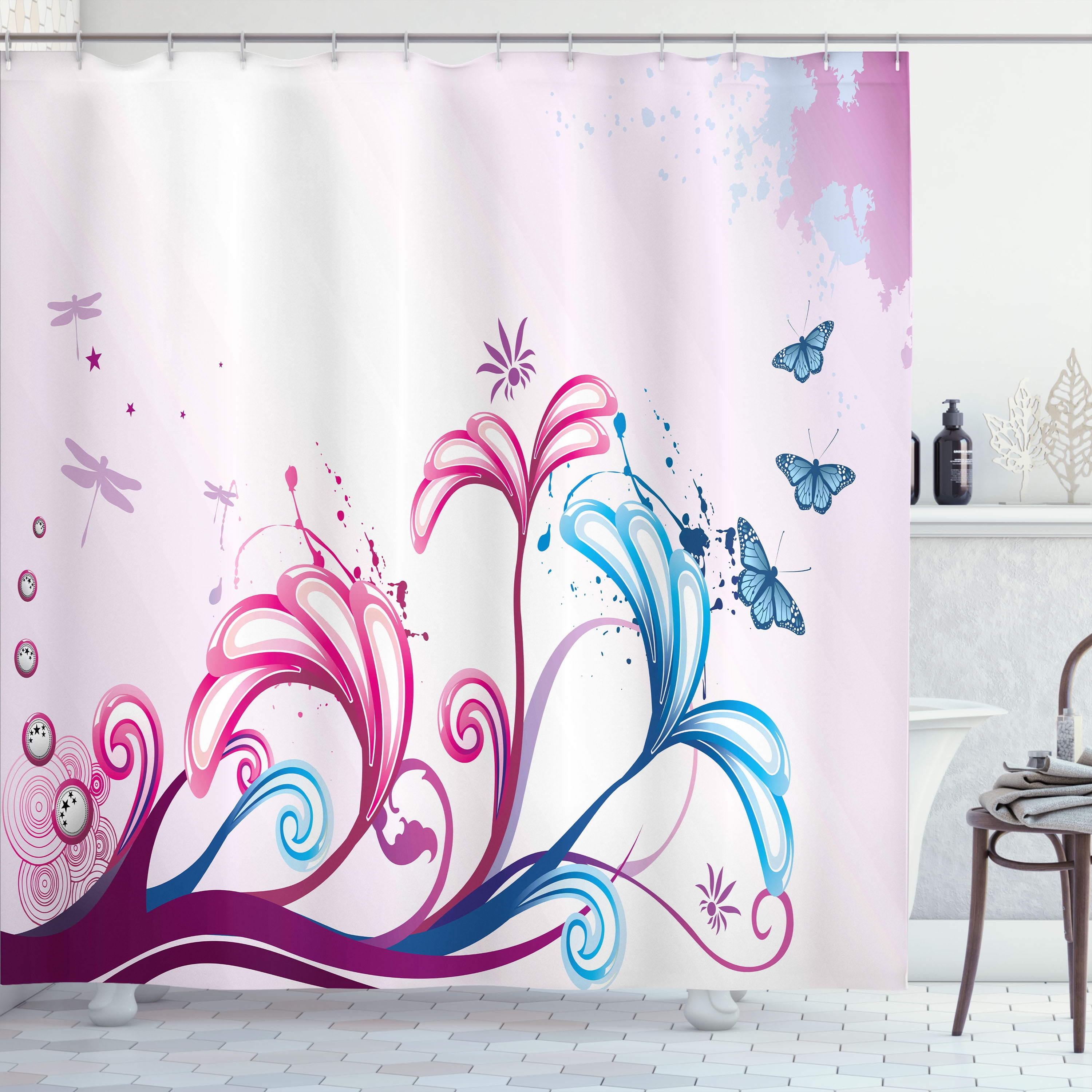 Ambesonne Nature Shower Curtain, Spring Style Design, 69"Wx75"L, Lilac ...