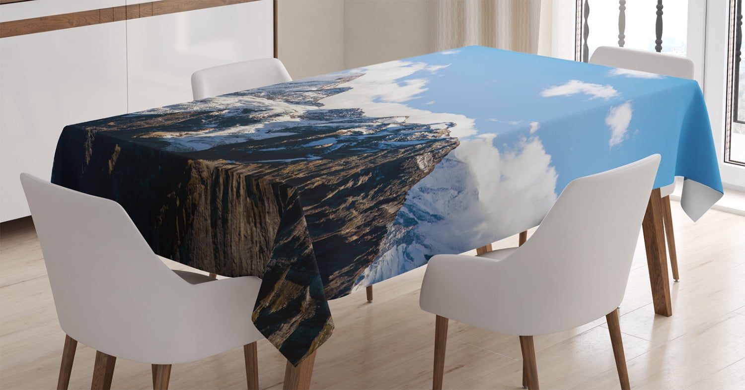 Ambesonne Nature Tablecloth Rectangular Table Cover, Mountain Natural ...