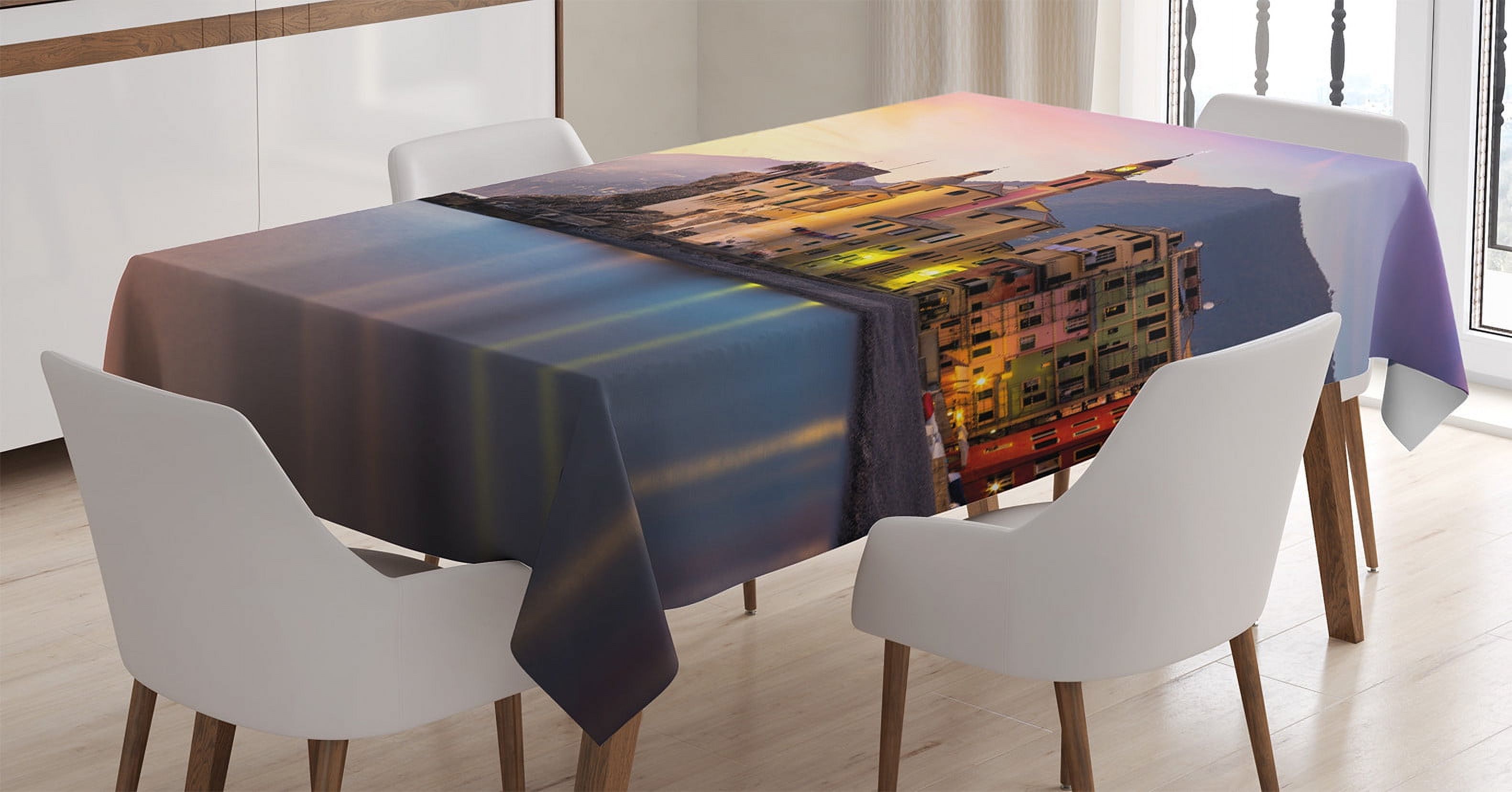 Ambesonne Nature Tablecloth Rectangular Table Cover, Old Mediterranean ...