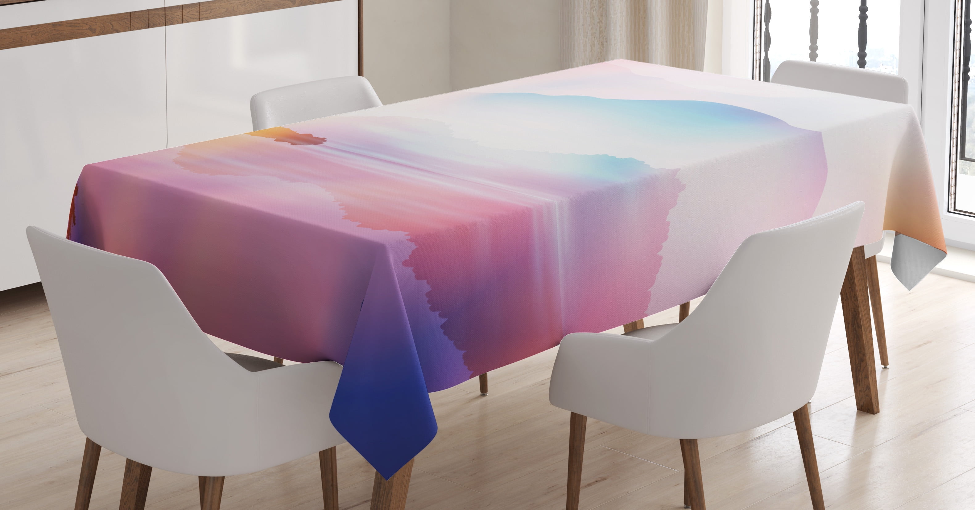 Ambesonne Nature Tablecloth Rectangular Table Cover, Ombre Tropical ...
