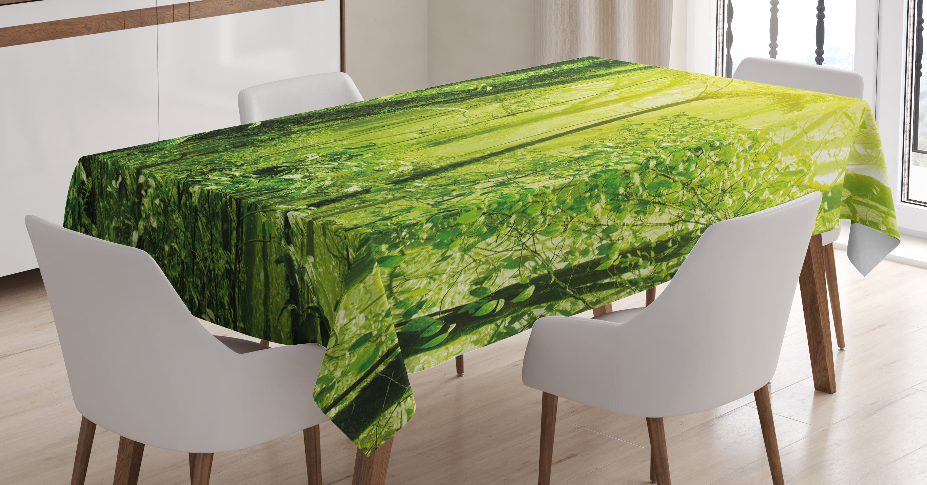 Ambesonne Nature Tablecloth Rectangular Table Cover, Tropical Amazon ...