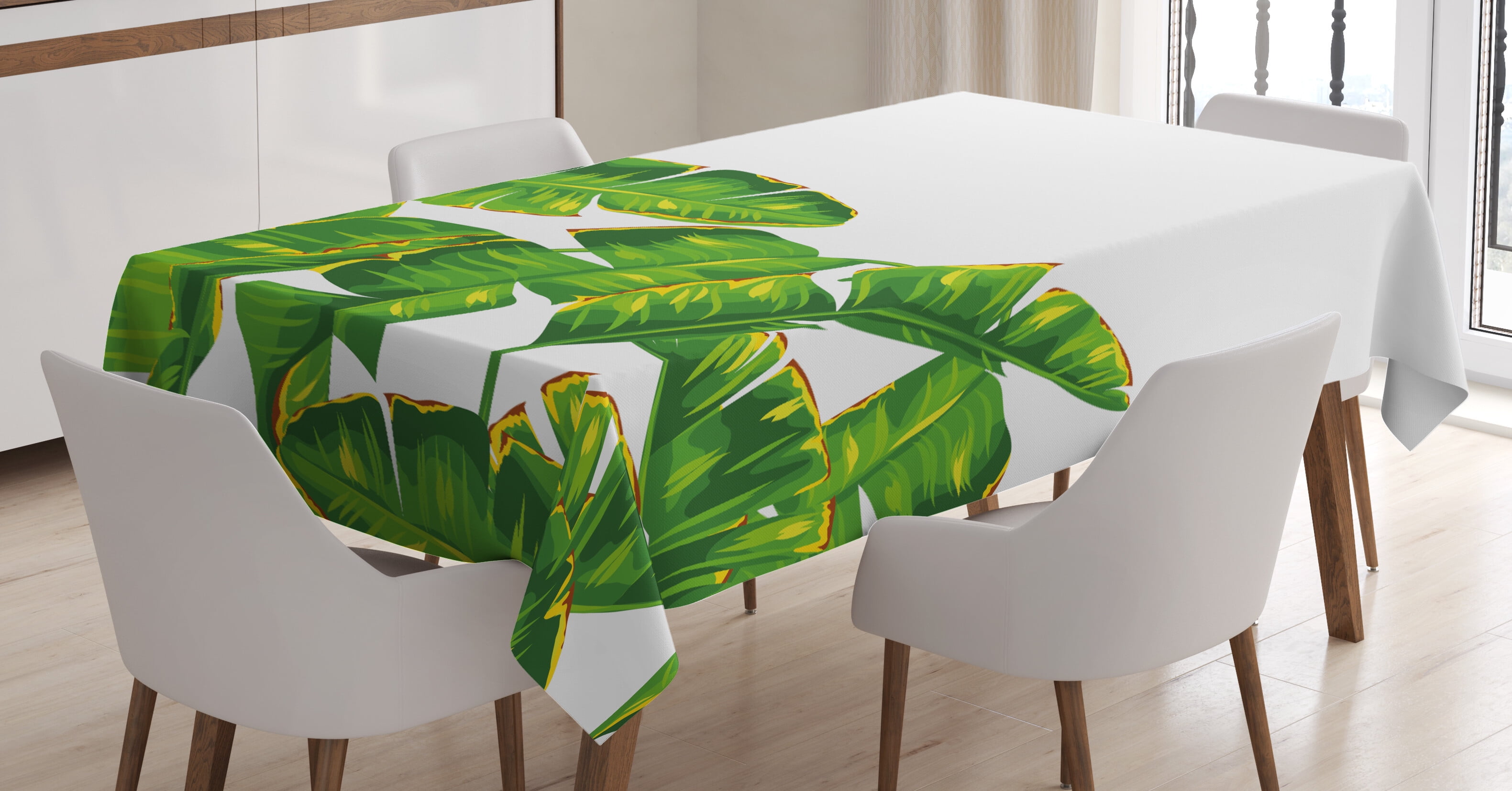 Ambesonne Nature Tablecloth Rectangular Table Cover, Vibrant Tropical ...