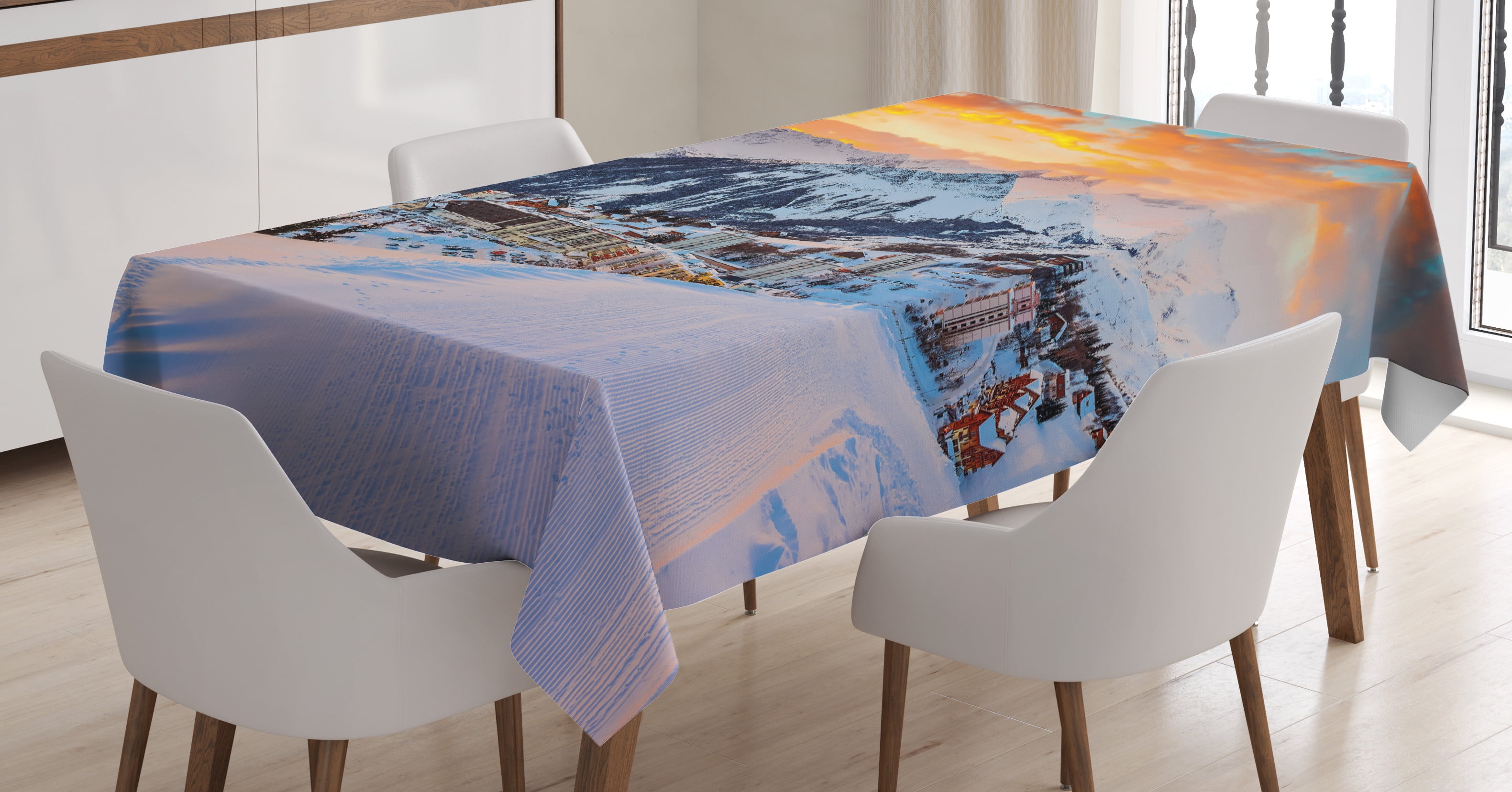 Ambesonne Nature Tablecloth Rectangular Table Cover, Winter Season ...
