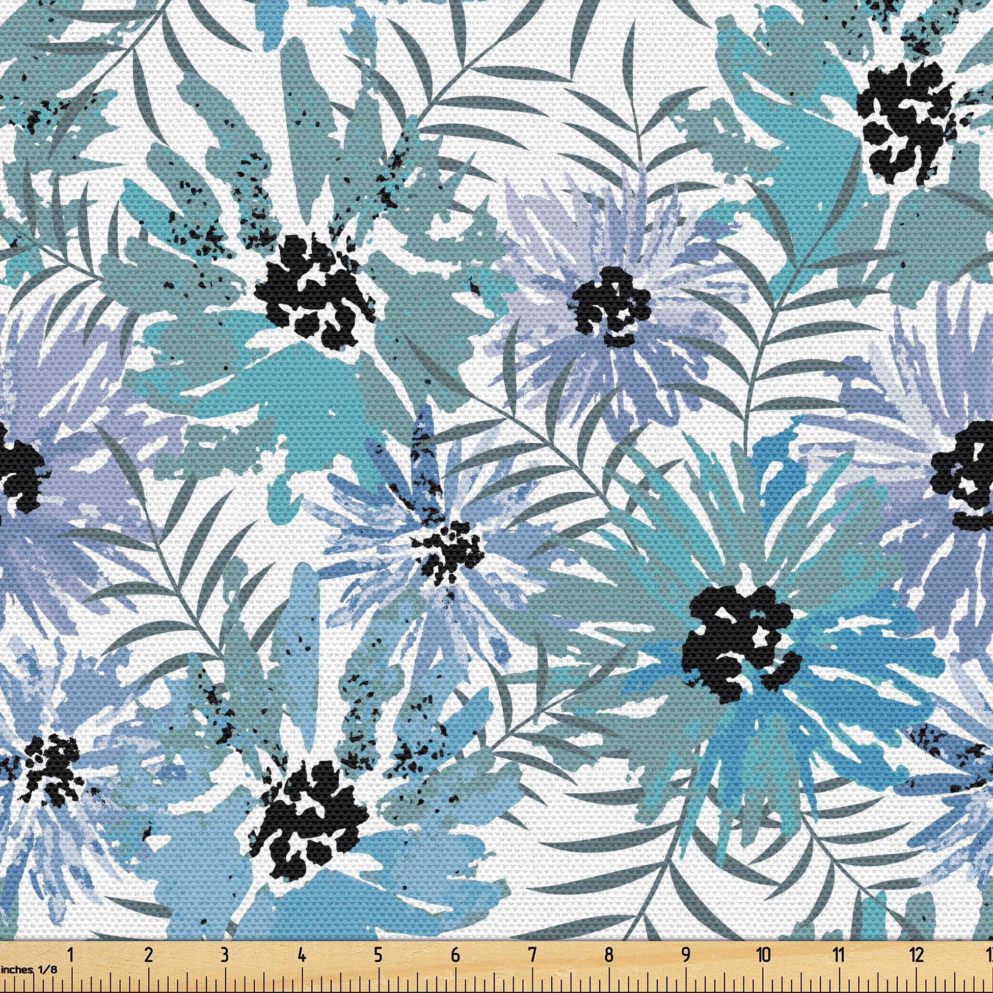 Ambesonne Nature Theme Fabric by the Yard, Leafy Floral Print Art, 3 ...