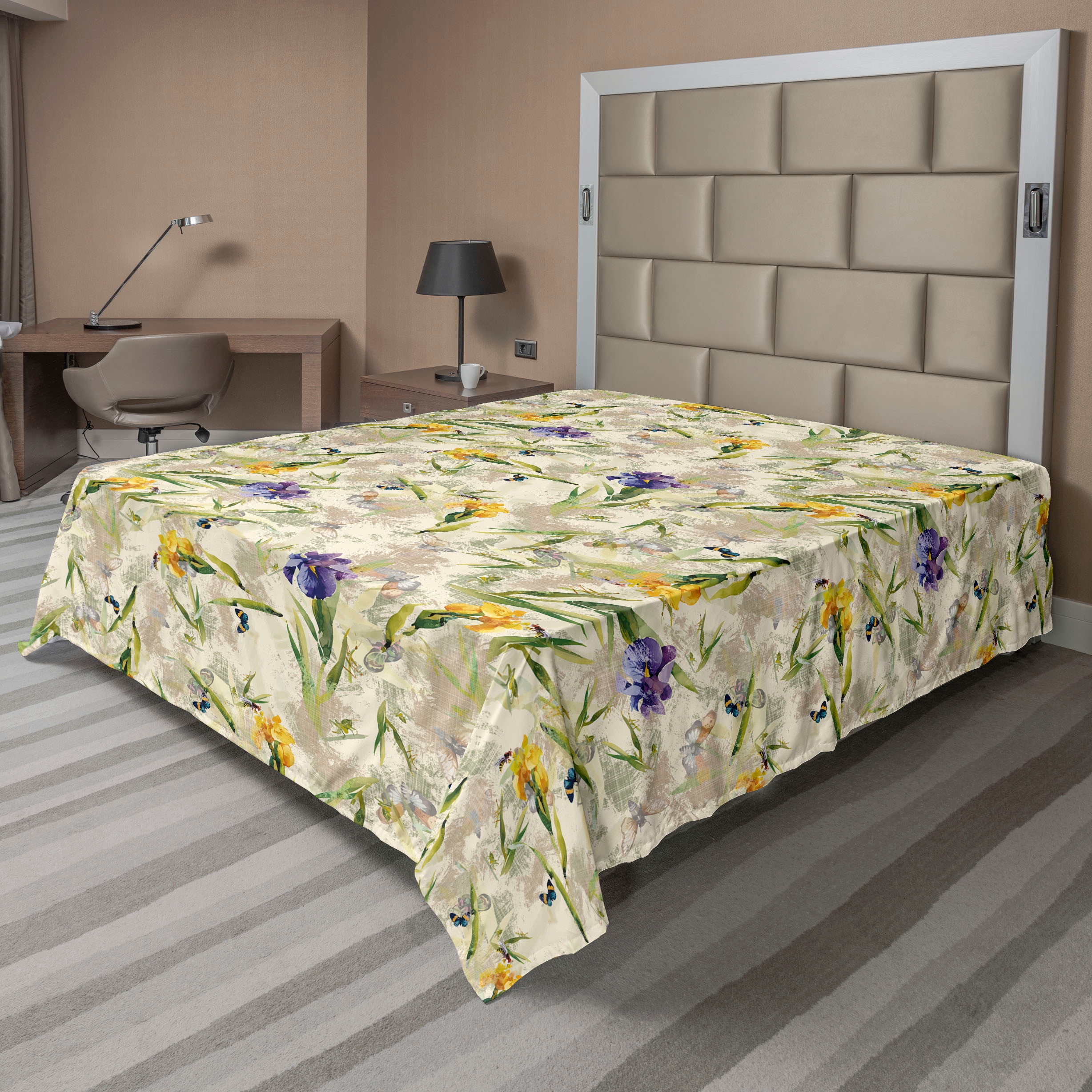 Ambesonne Nature Themed Flat Bedding Sheet Soft Top Sheet, Spring ...