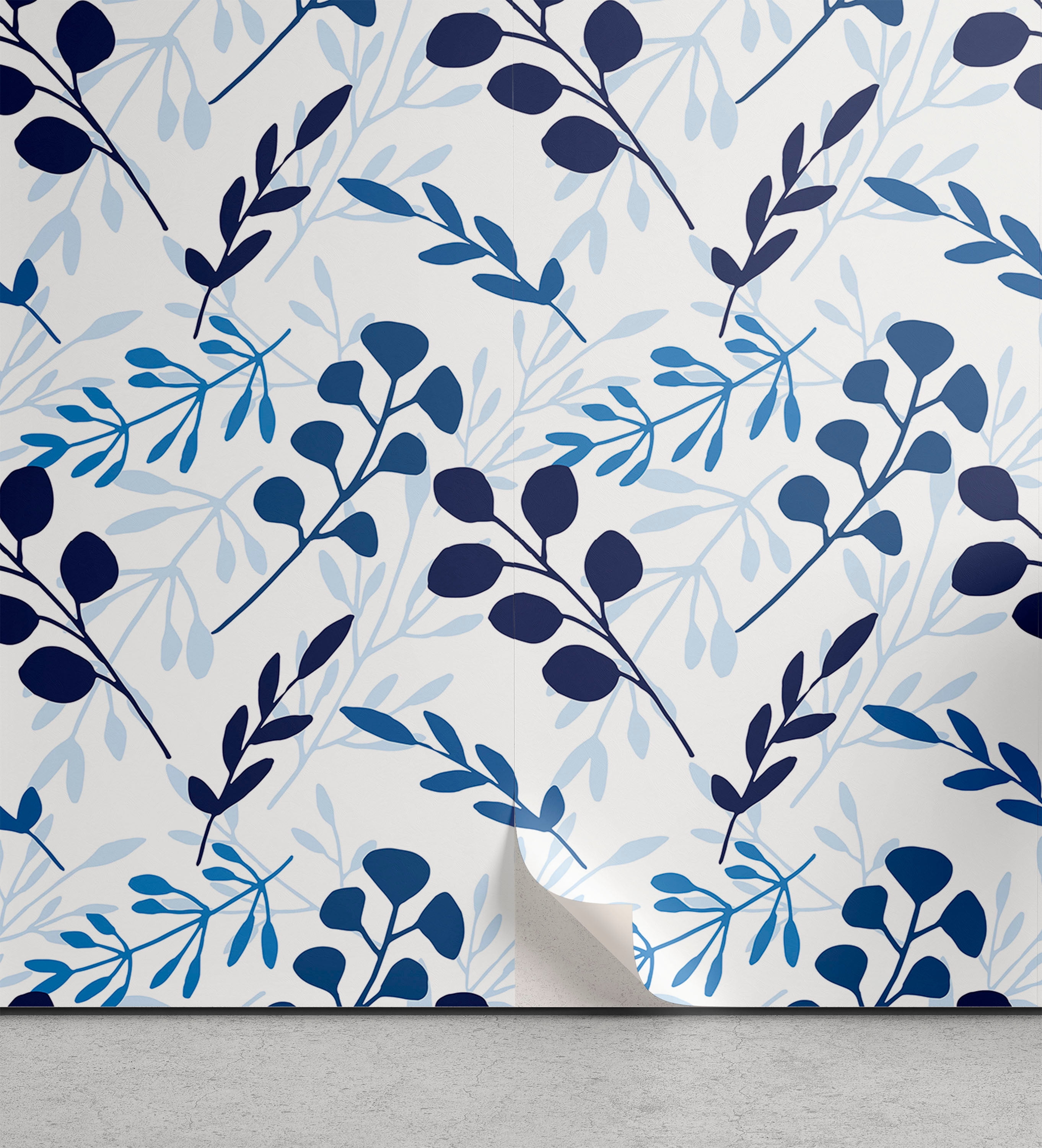 Ambesonne, Nature Themed Peel & Stick Wallpaper for Home, Modern Leaves ...