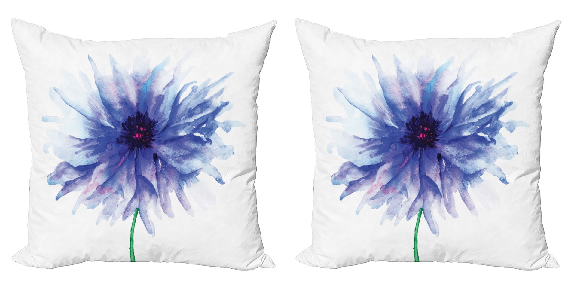 Ambesonne Nature Throw Pillow Cover 2 Pack, Earth Cornflower, 18", Navy ...