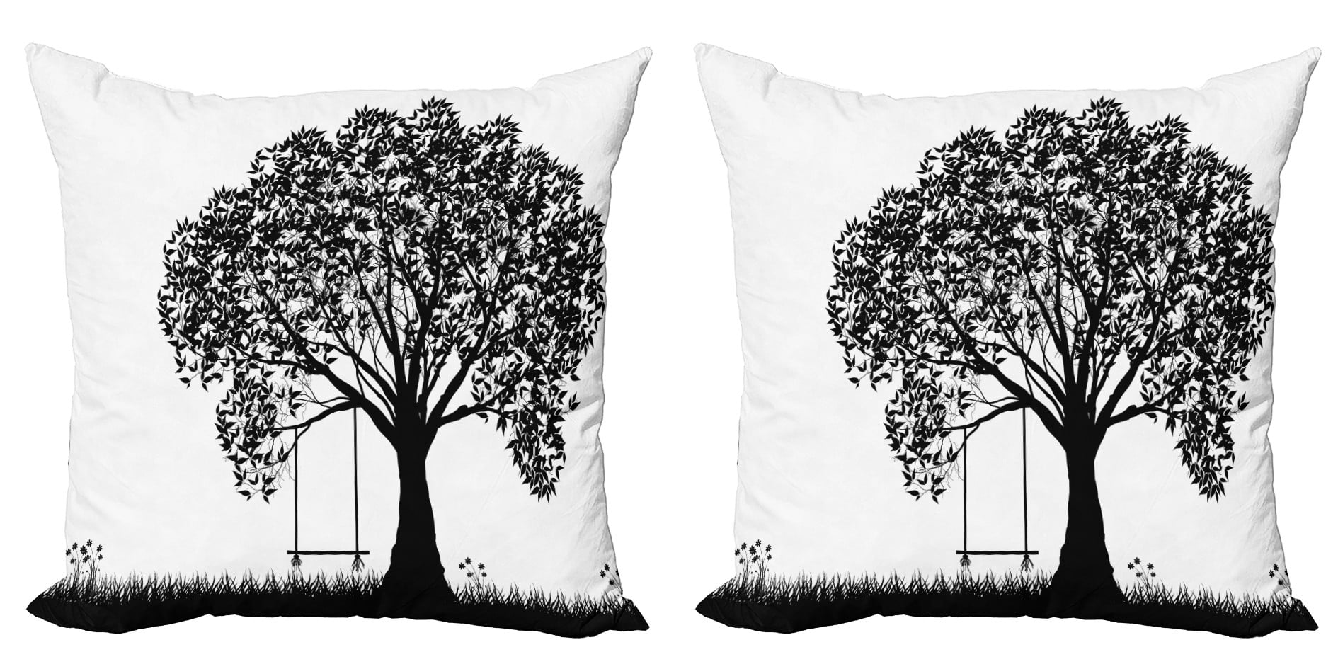 Ambesonne Nature Throw Pillow Cover 2 Pack, Flowersnd Grass Garden, 18 ...