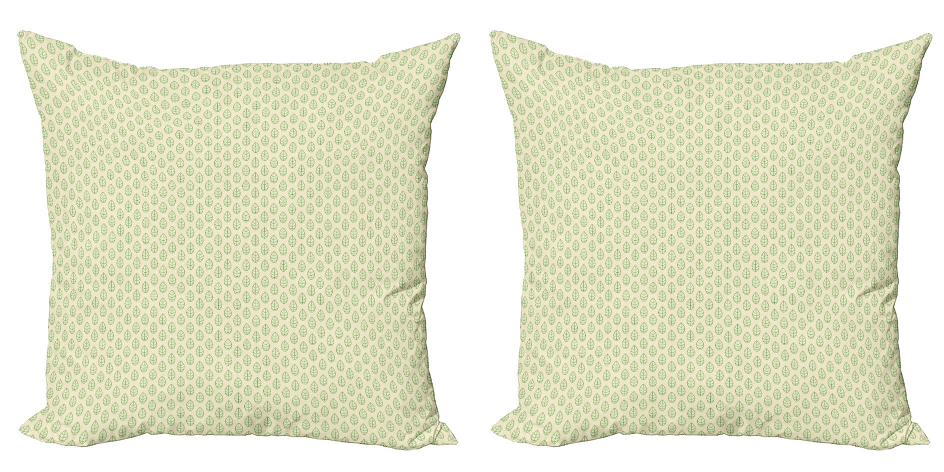 Ambesonne Nature Throw Pillow Cover 2 Pack, Geometric Spring Leaves, 18 ...