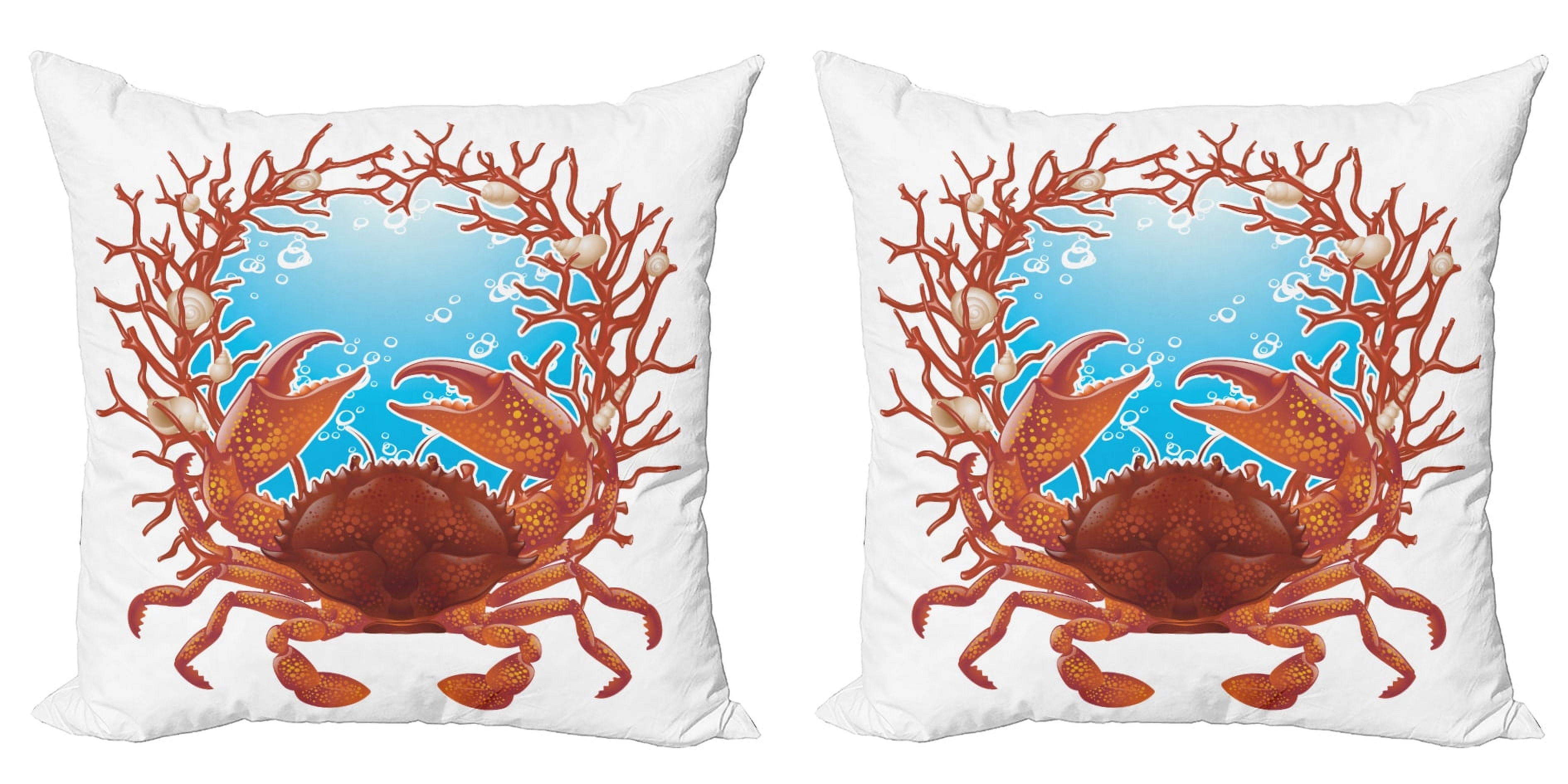 Ambesonne Nature Throw Pillow Cover 2 Pack, Seashells and Red Coral, 18 ...
