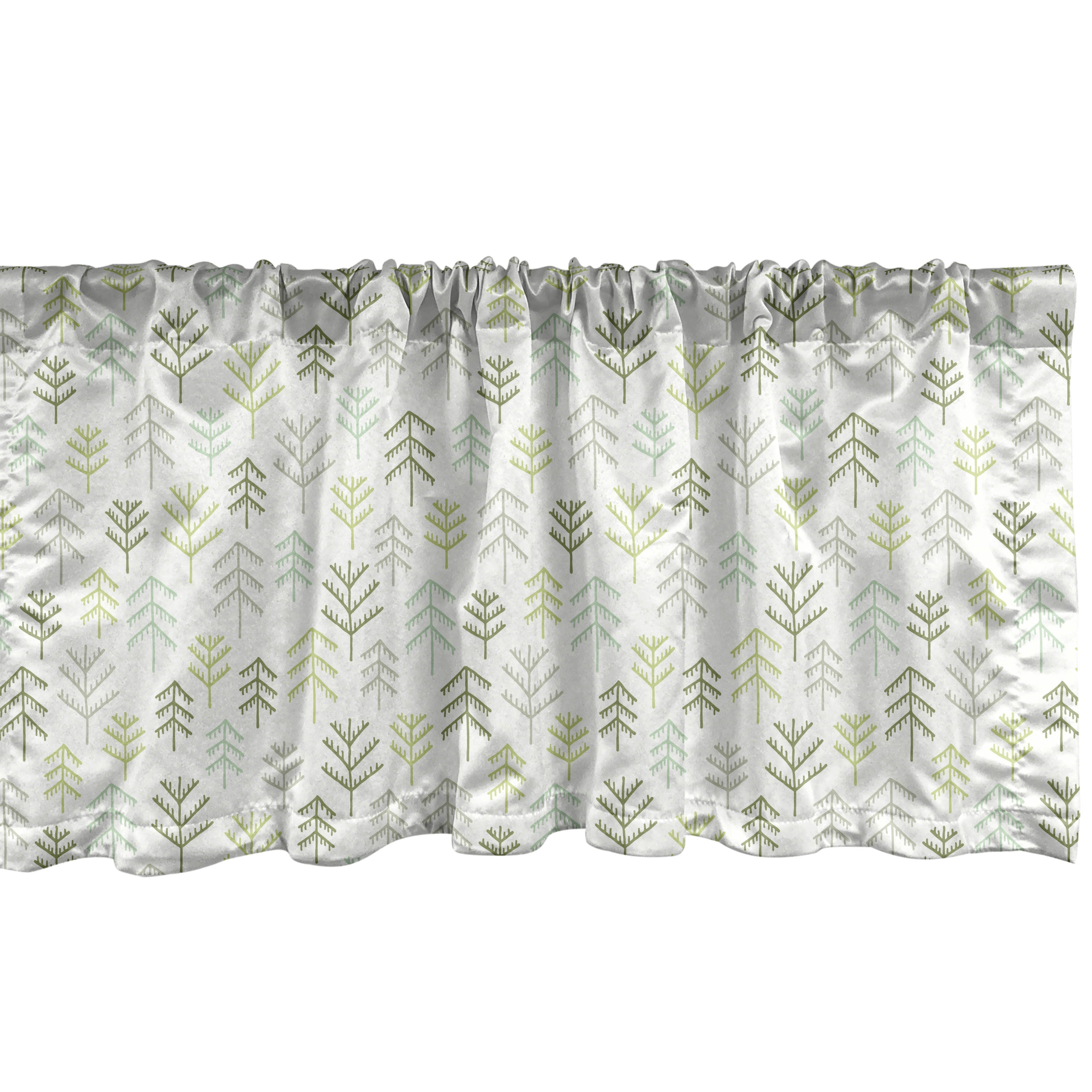 Ambesonne Nature Valance Pack of 2, Simple Design Fir Trees Art, 54"X18 ...