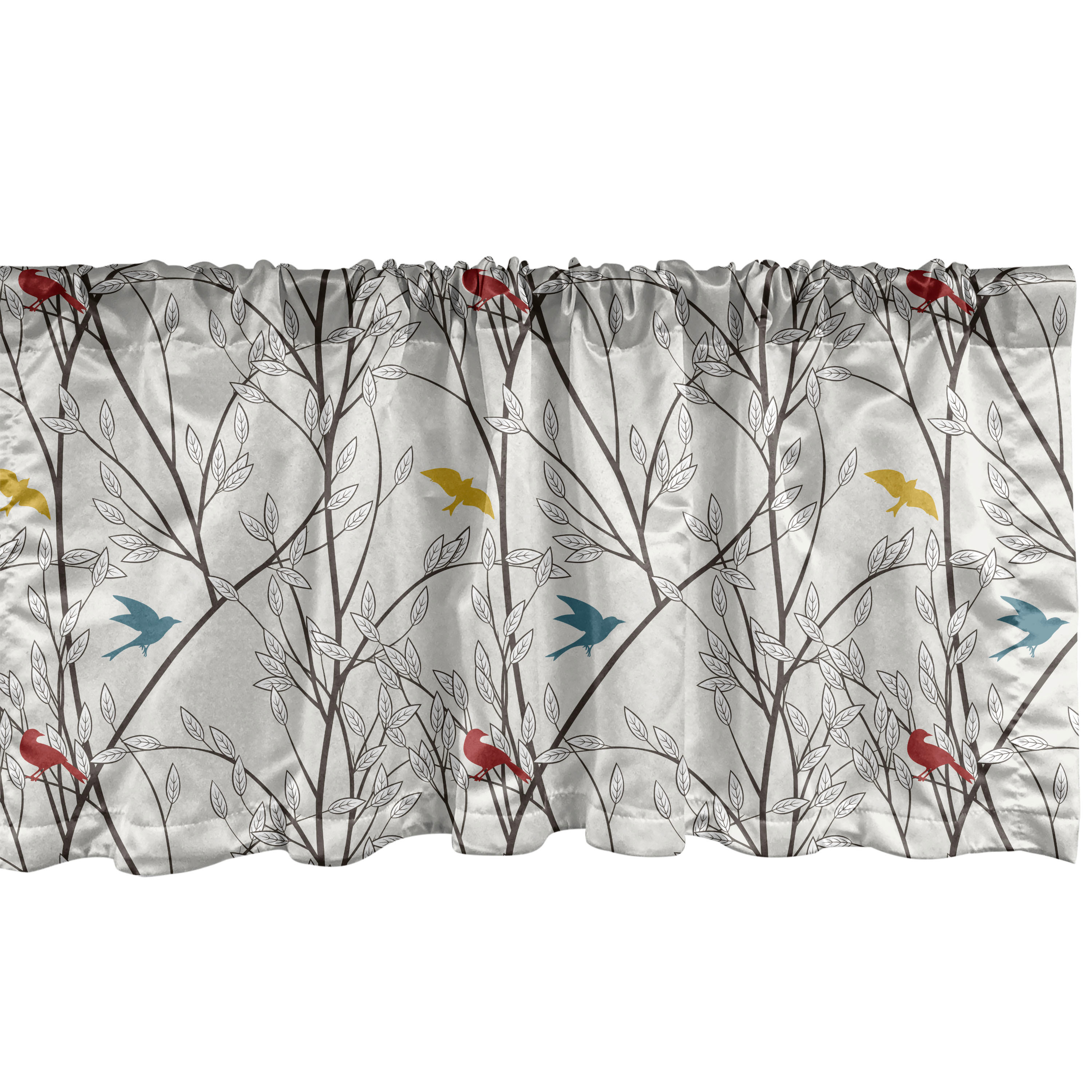 Ambesonne Nature Window Valance, Birds Wildlife Cartoon, 54" X 12 ...