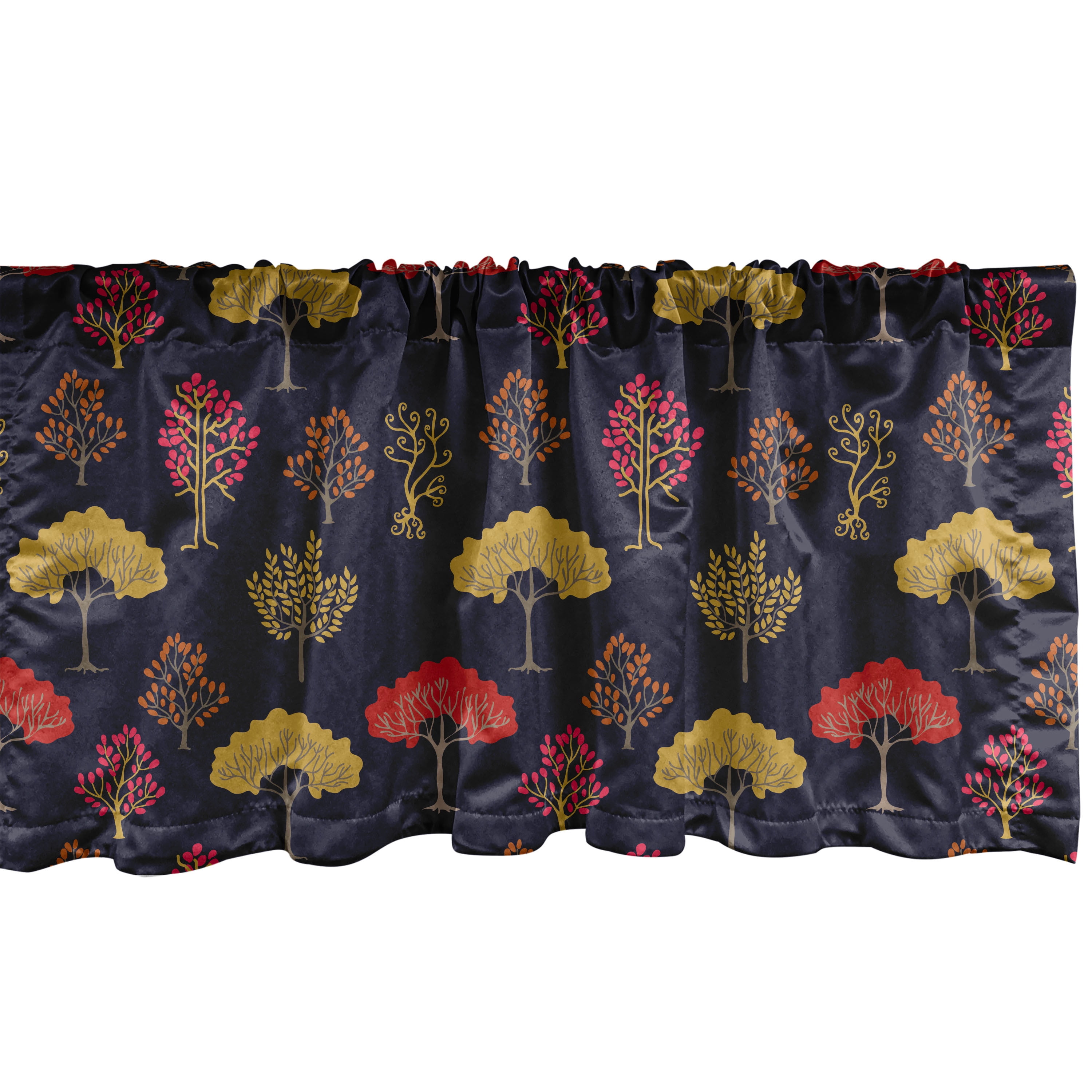 Ambesonne Nature Window Valance, Various Trees and Branches, 42" x 18 ...