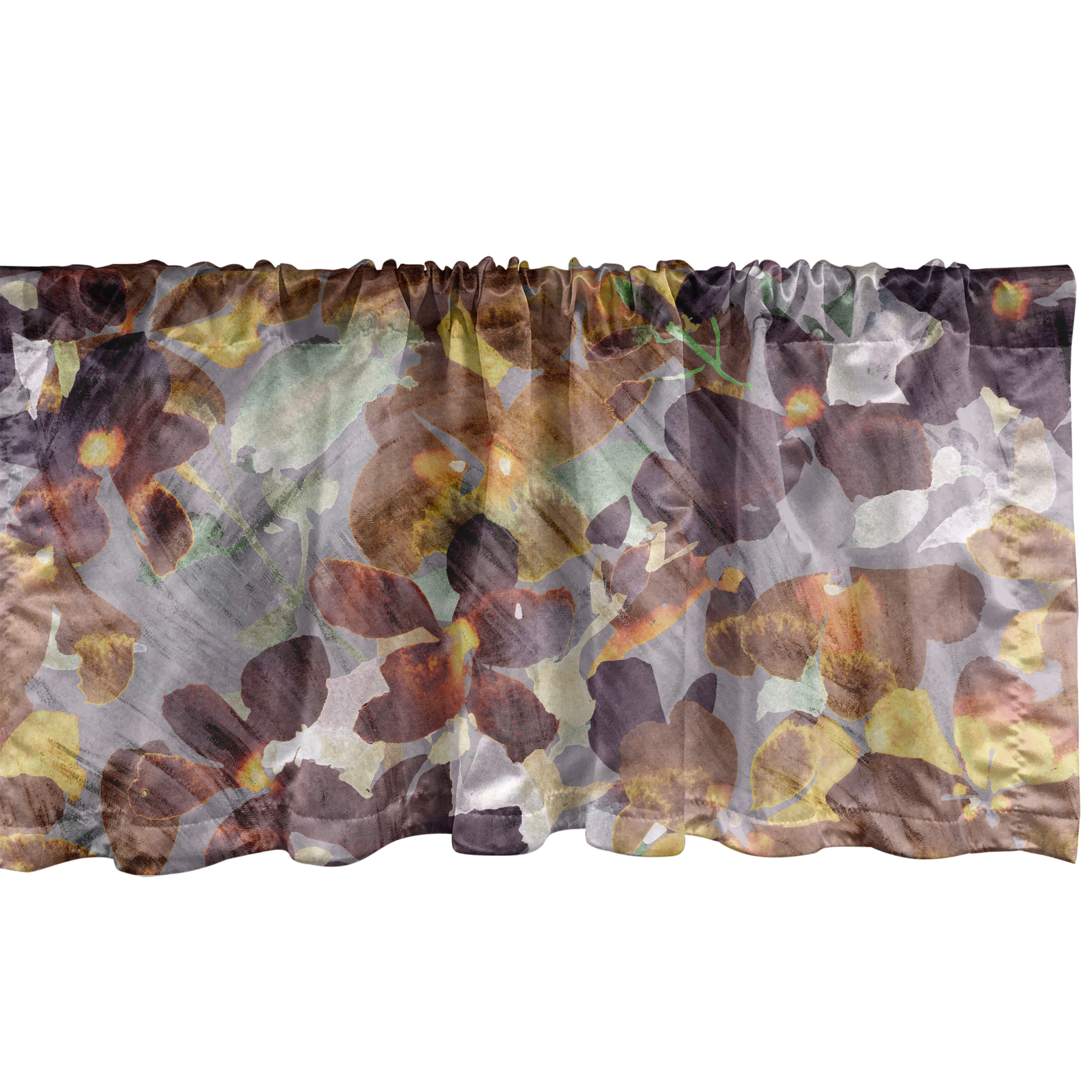 Ambesonne Nature Window Valance with Rod Pocket, Meadow Flowers ...