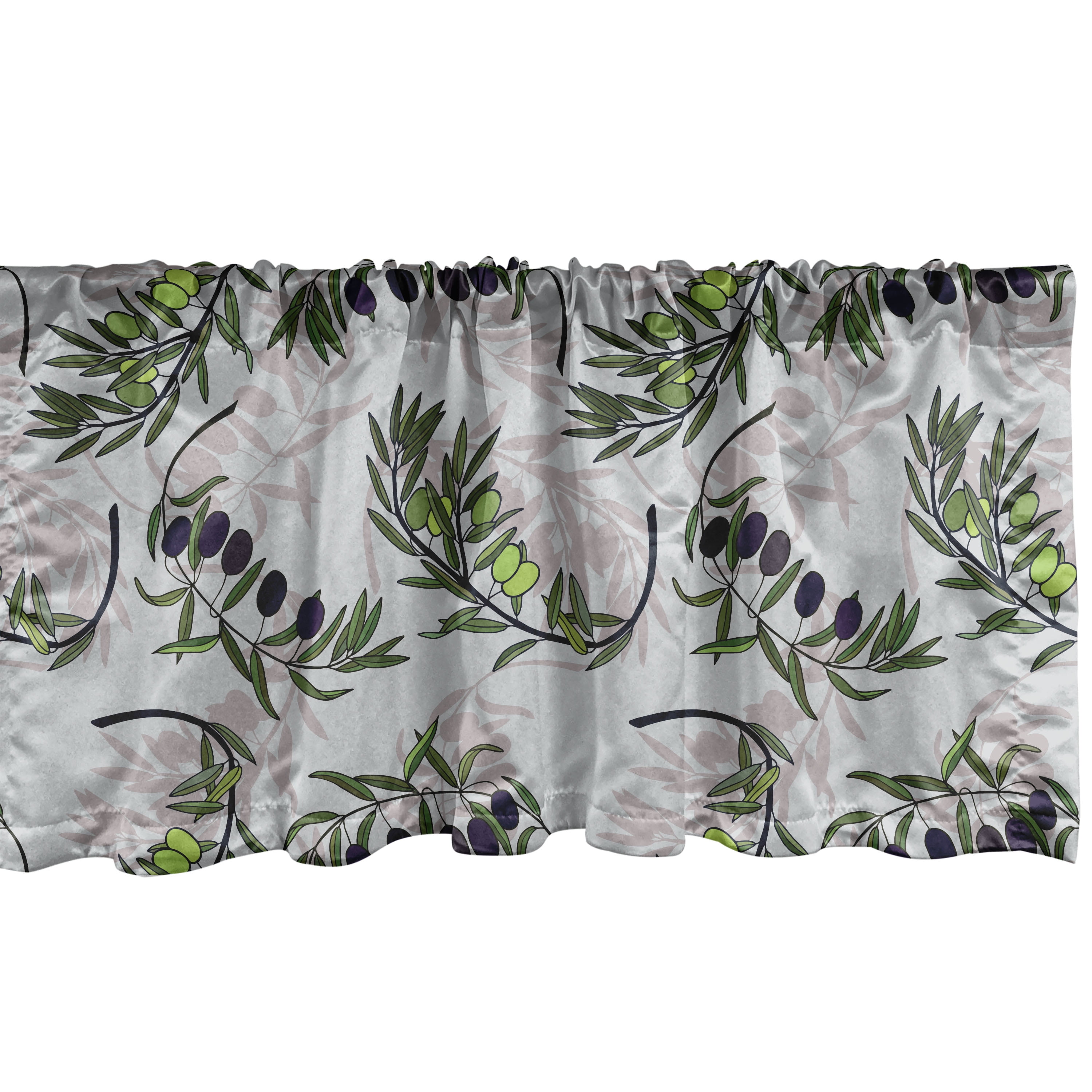 Ambesonne Nature Window Valance with Rod Pocket, Vintage Olives ...