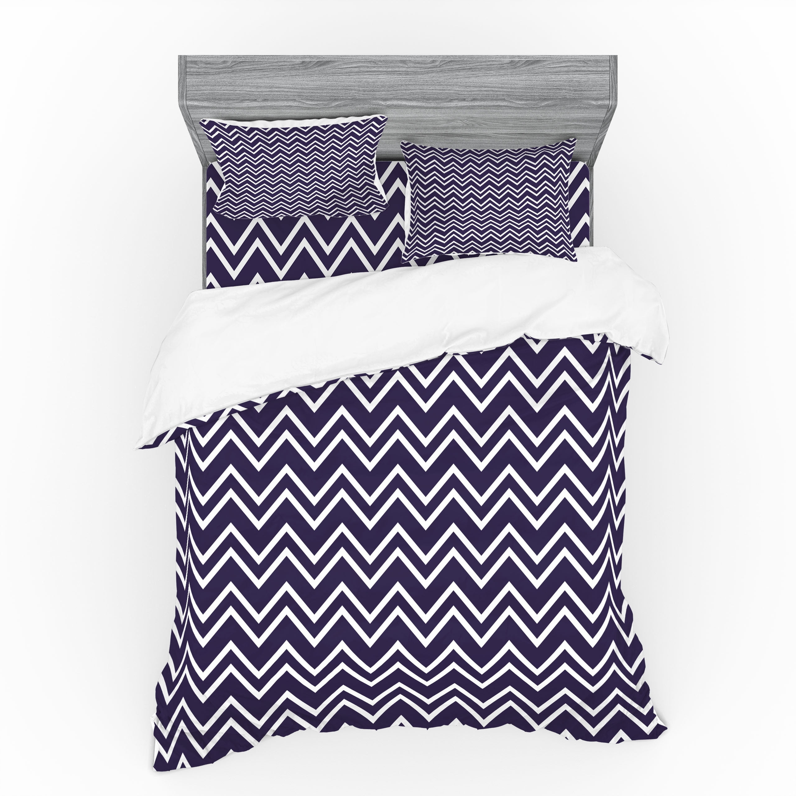 Ambesonne Nautical Bedding Set 4 Pcs, Zig Zag Modern Pattern, Queen ...