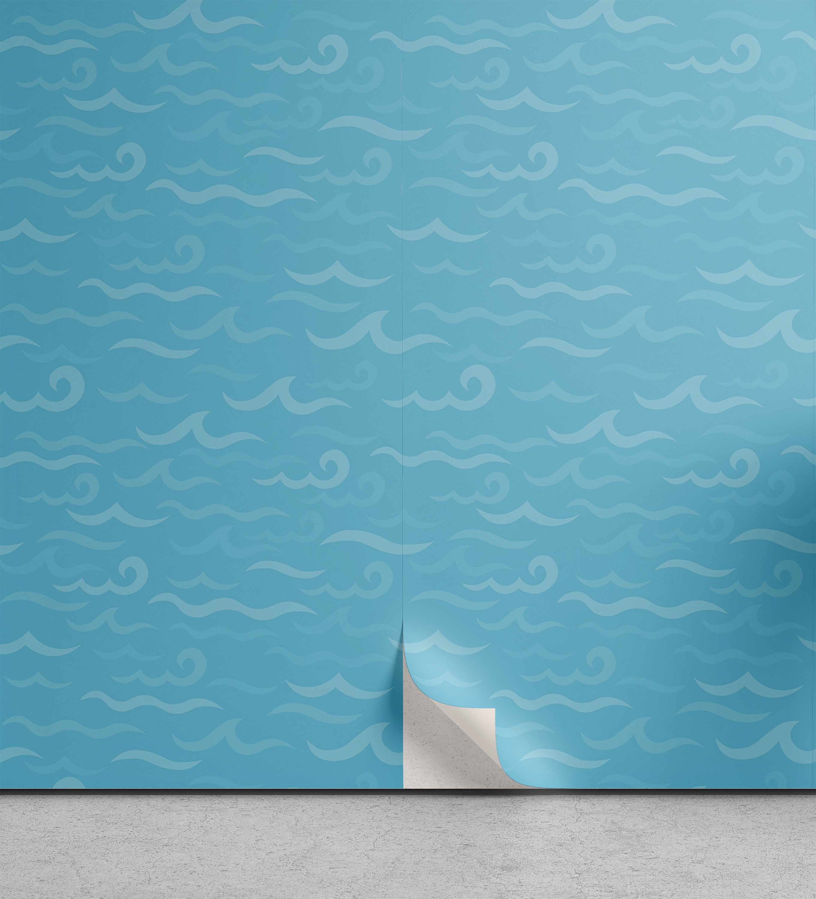Ambesonne Nautical Blue Peel & Stick Wallpaper for Home, Simplistic Sea ...