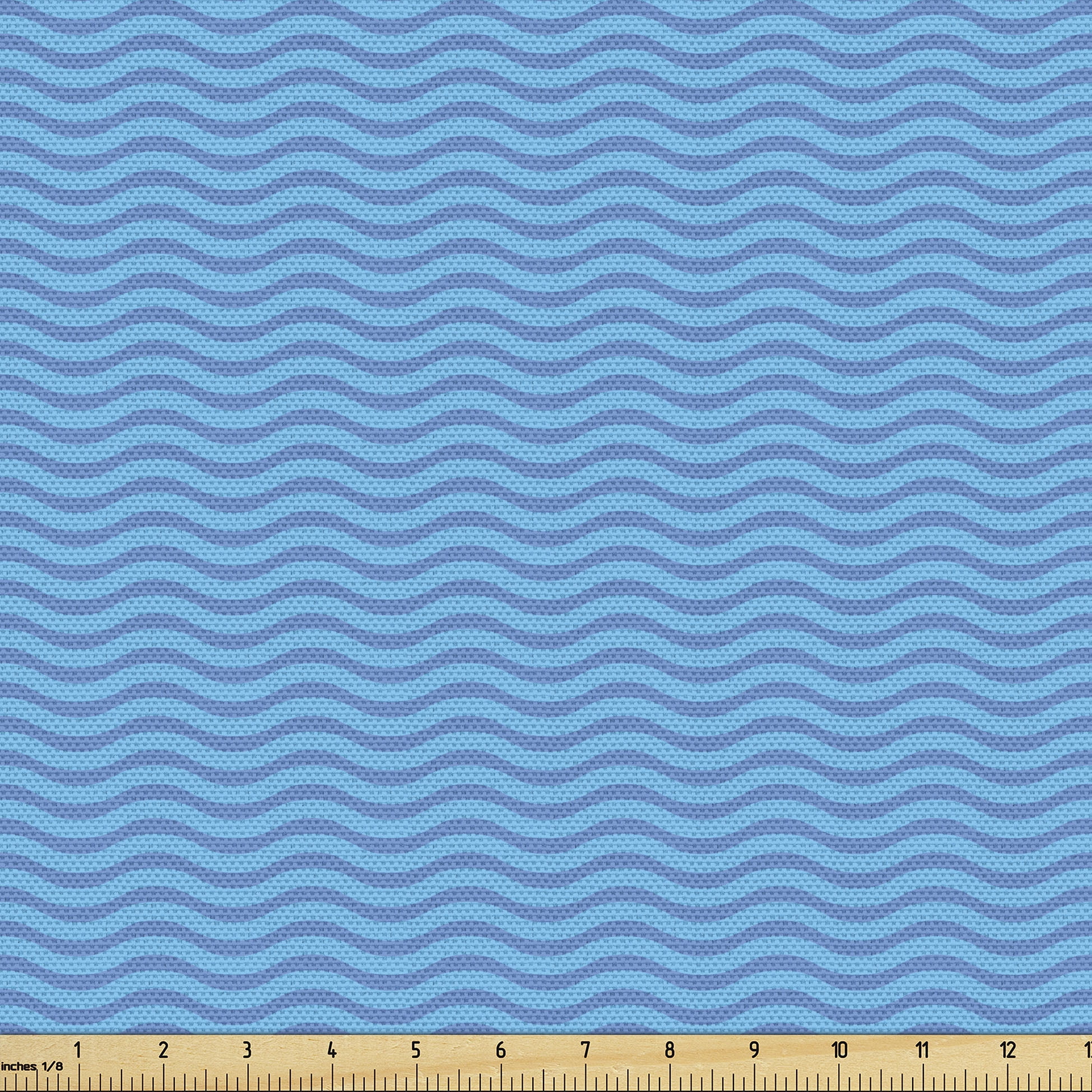 Ambesonne Nautical Fabric by the Yard Upholstery, Horizontal Wavy Lines ...