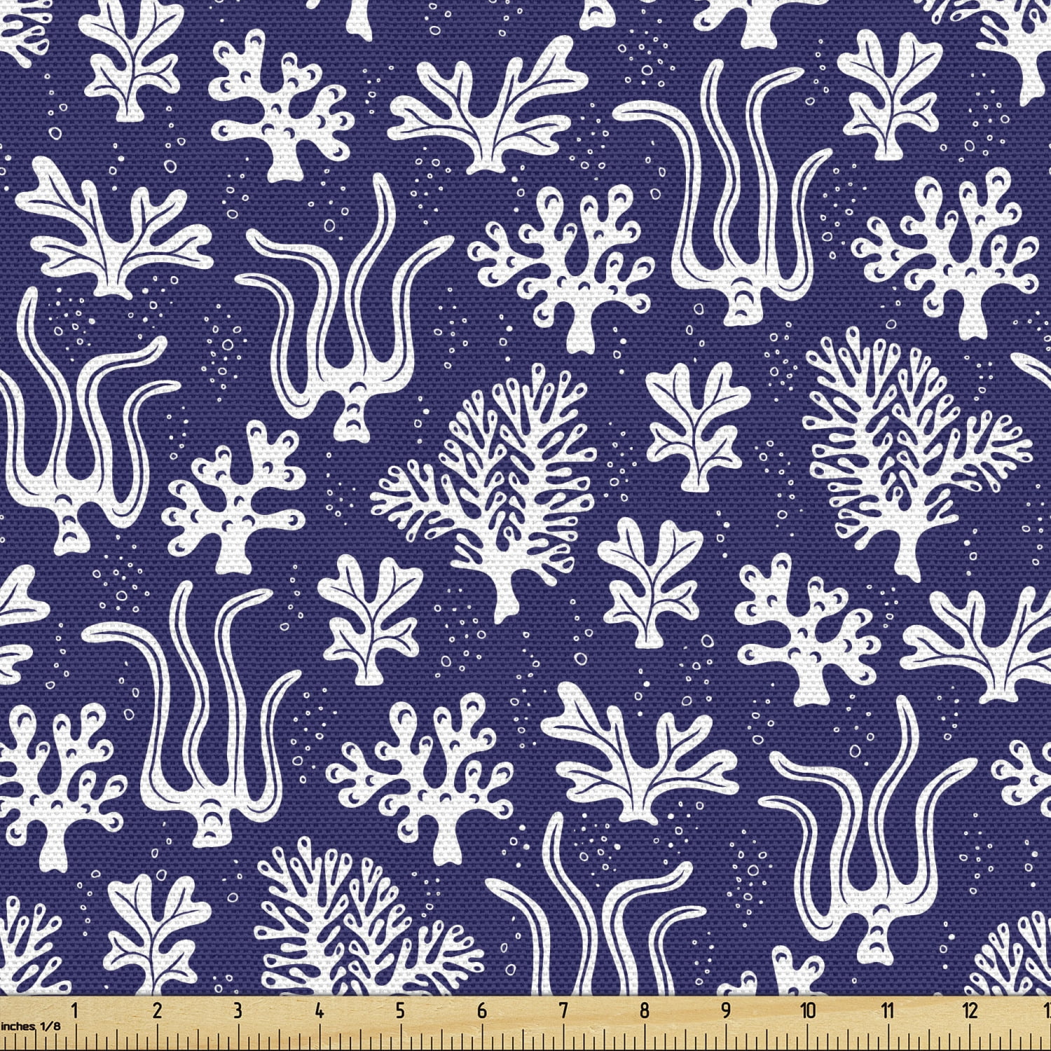 Ambesonne Nautical Fabric by the Yard Upholstery, Underwater Sea Life ...