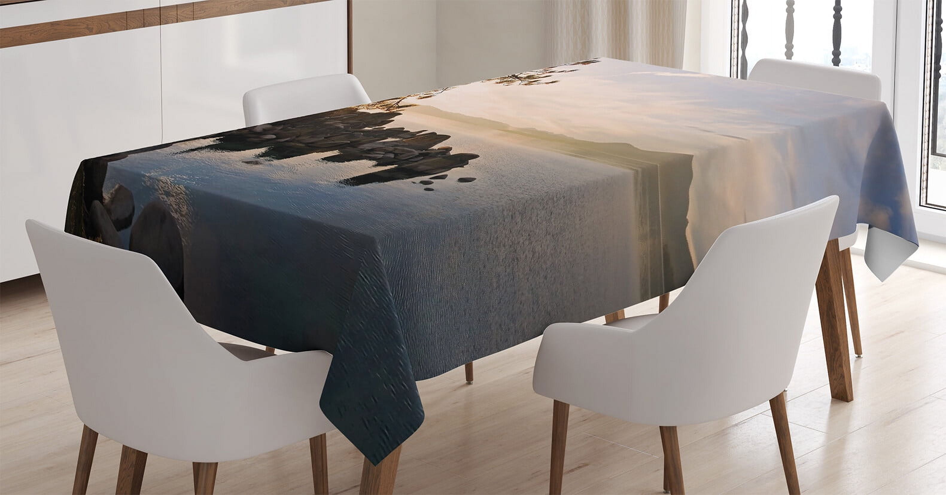 Ambesonne Nautical Tablecloth Rectangular Table Cover, Lake Tahoe at ...