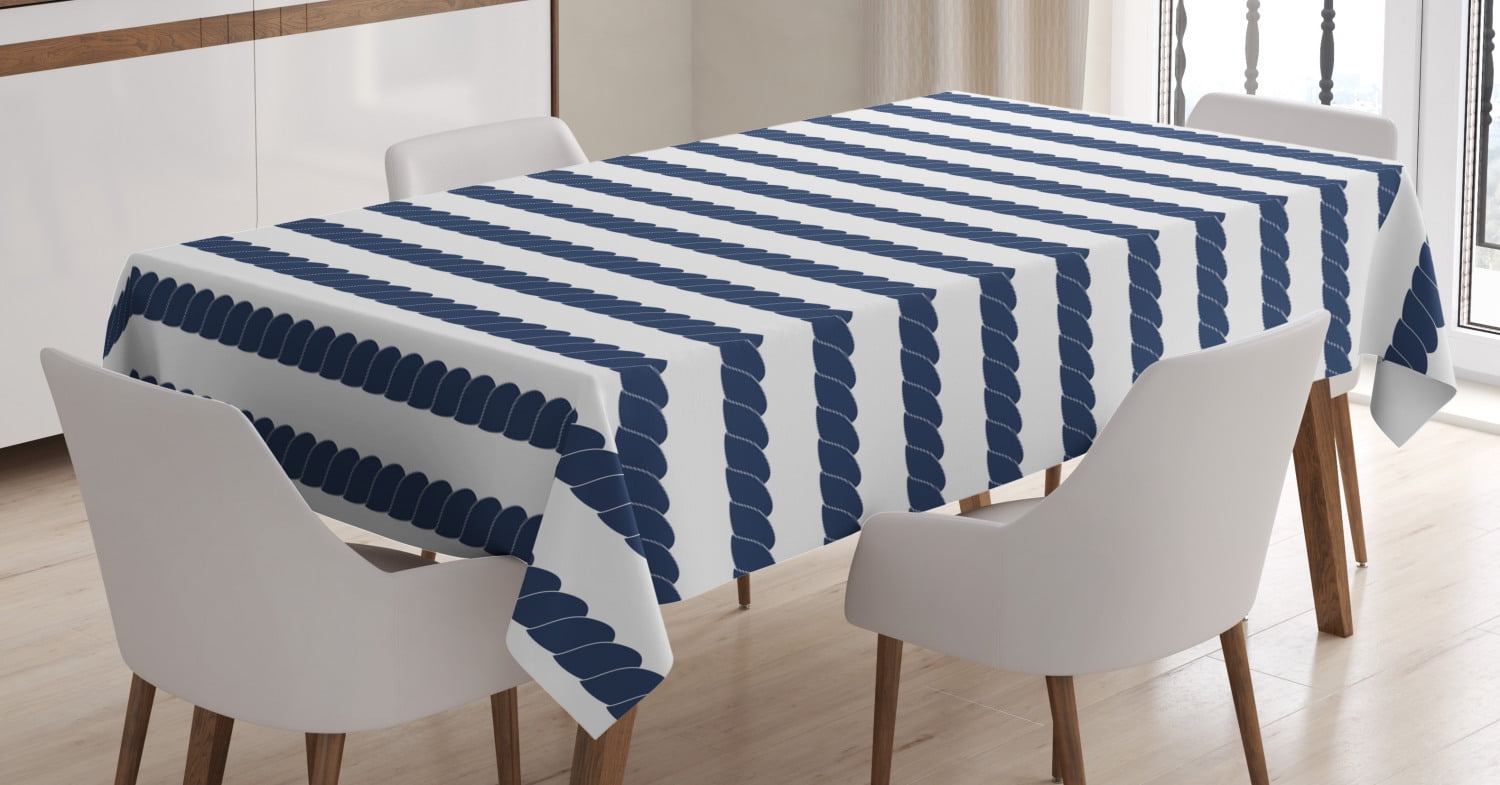 Ambesonne Nautical Tablecloth Rectangular Table Cover, Marine Sea Life ...