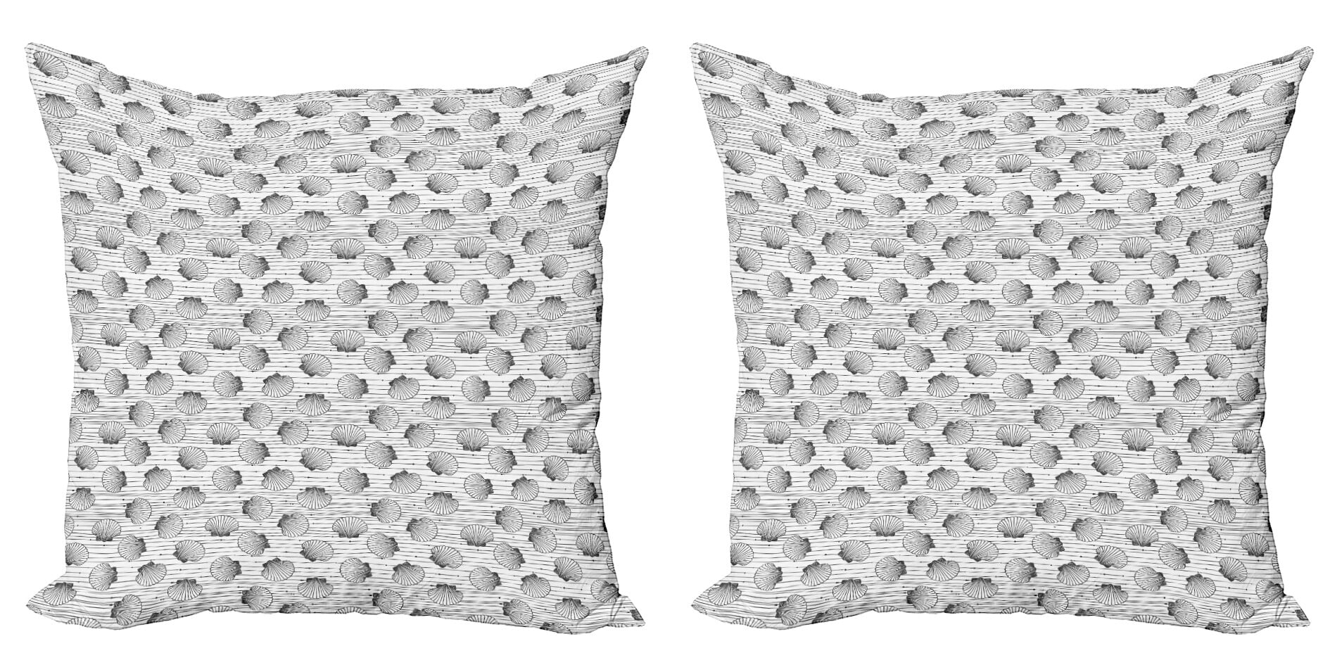 Ambesonne Nautical Throw Pillow Cover 2 Pack, Sea Shells and Stripes ...