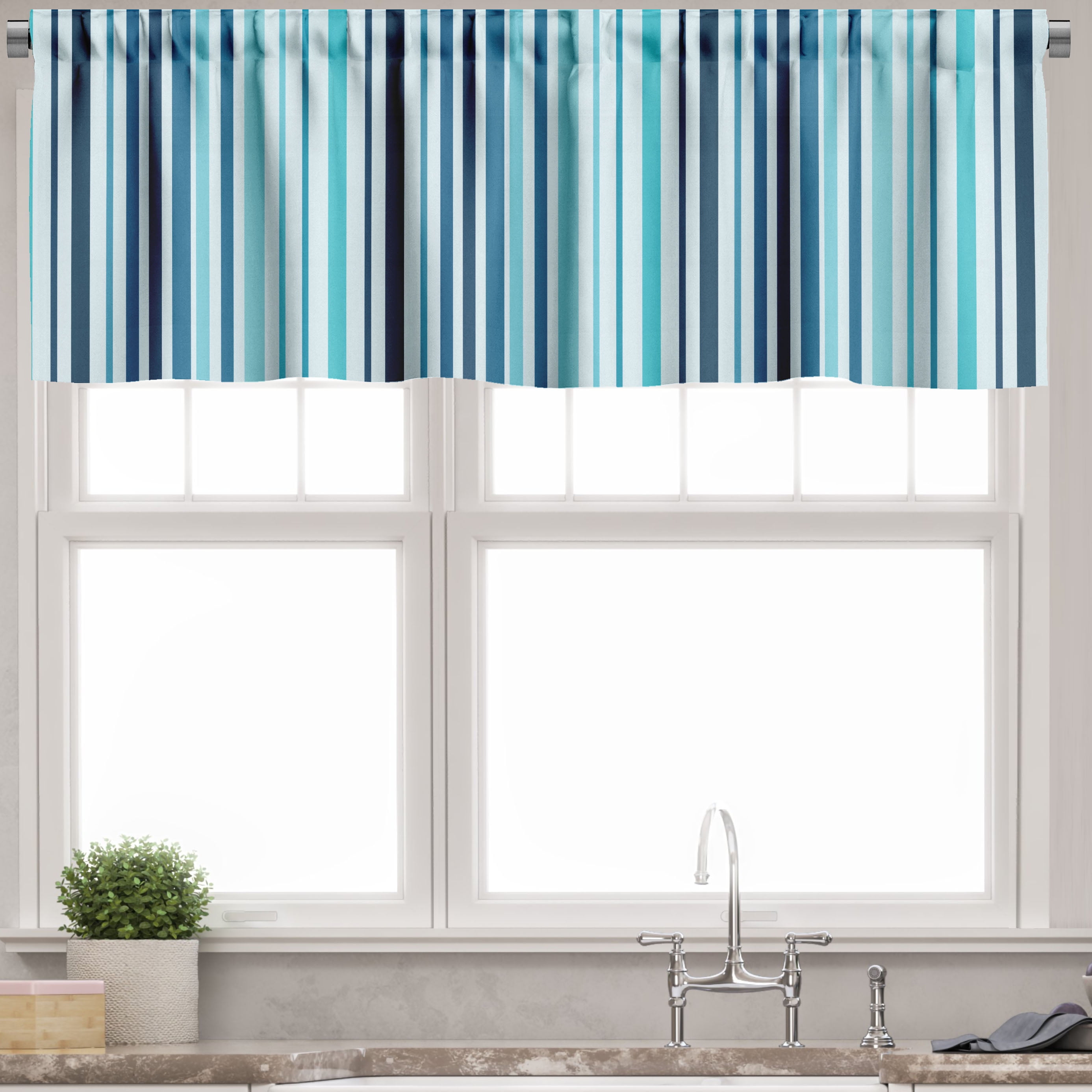 Ambesonne Nautical Valance Pack of 2, Striped Pastel Toned, 42"X12 ...