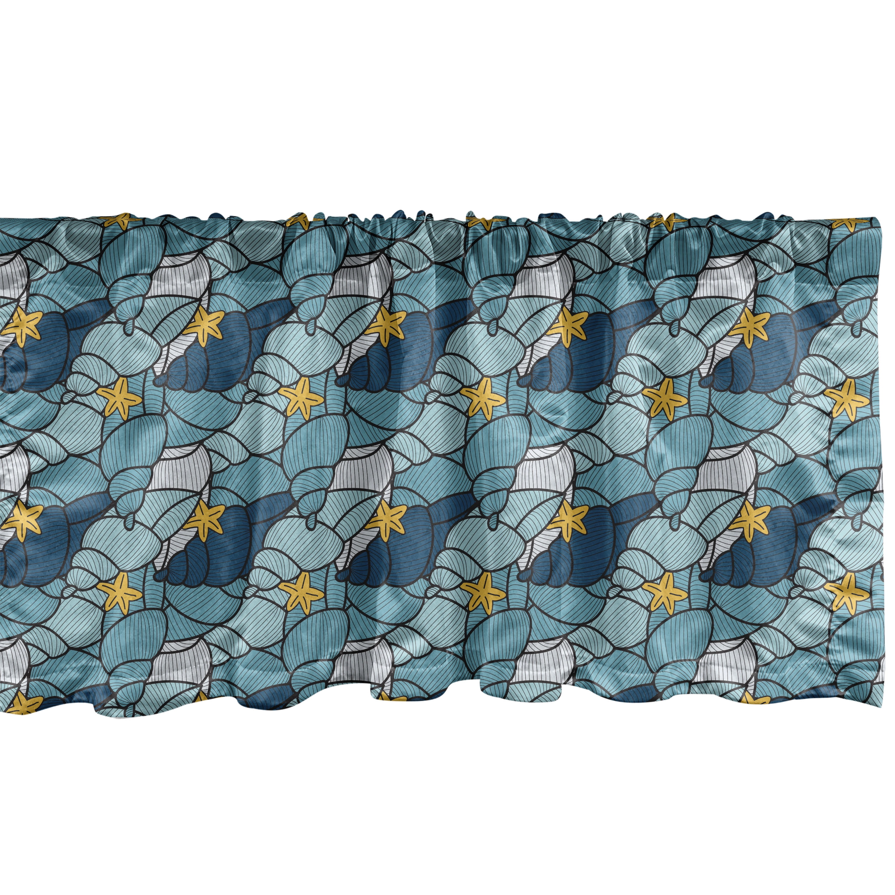 Ambesonne Nautical Window Valance, Starfish and Shells, 54" X 12", Sea ...