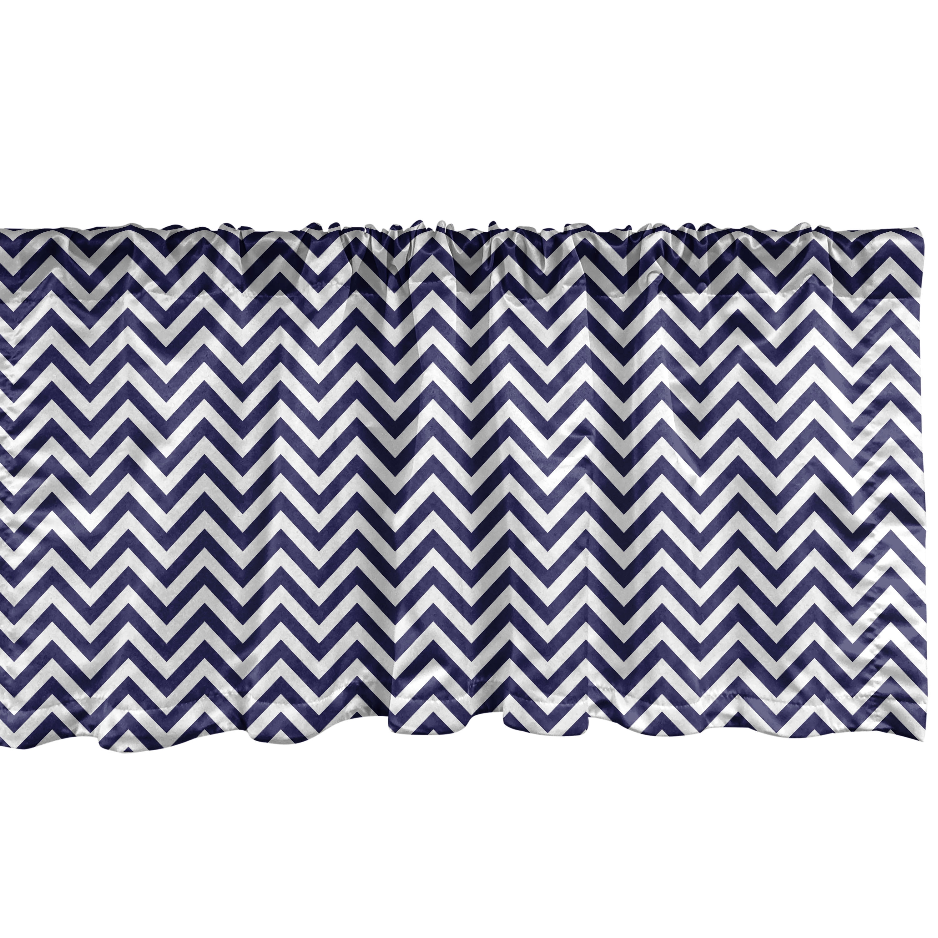 Ambesonne Navy Blue Window Valance, Chevron Marine Colors, 54" X 12 ...
