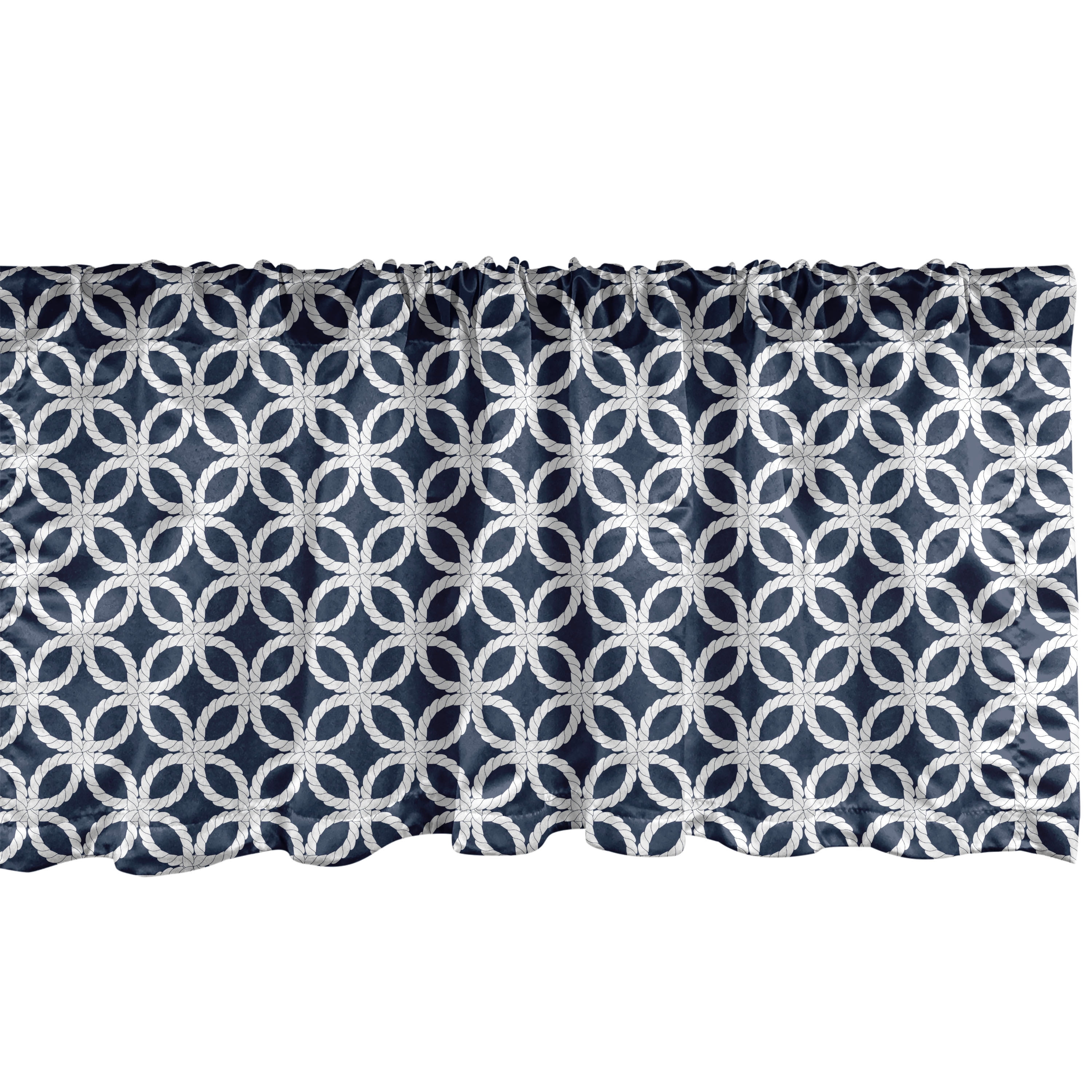 Ambesonne Navy Blue Window Valance, Geometric Marine, 42" x 18", Dark ...
