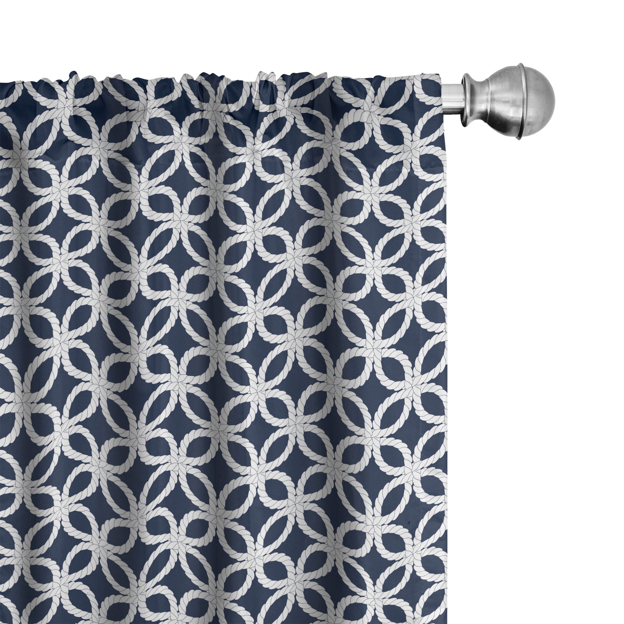 Ambesonne Navy Curtains, Marine Life Woven Composition, Pair of 28"x63 ...