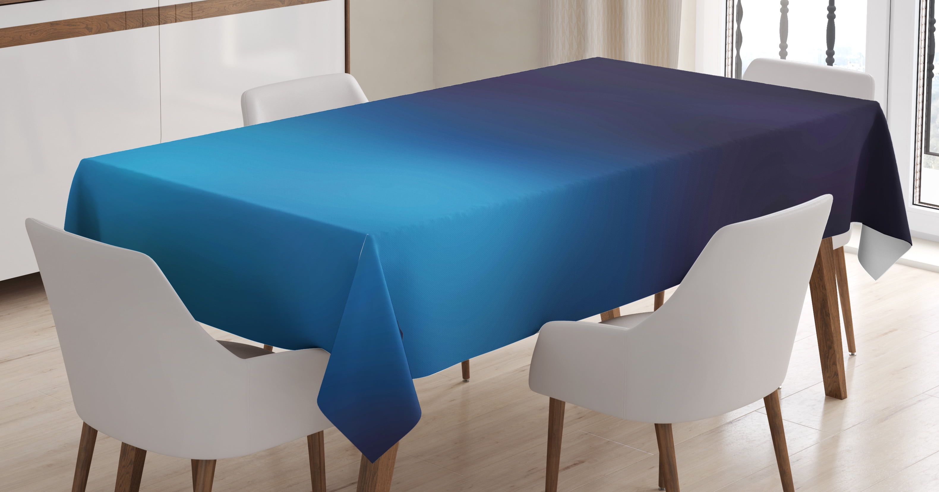 Ambesonne Navy Tablecloth Rectangular Table Cover, Blue Ombre Ocean ...