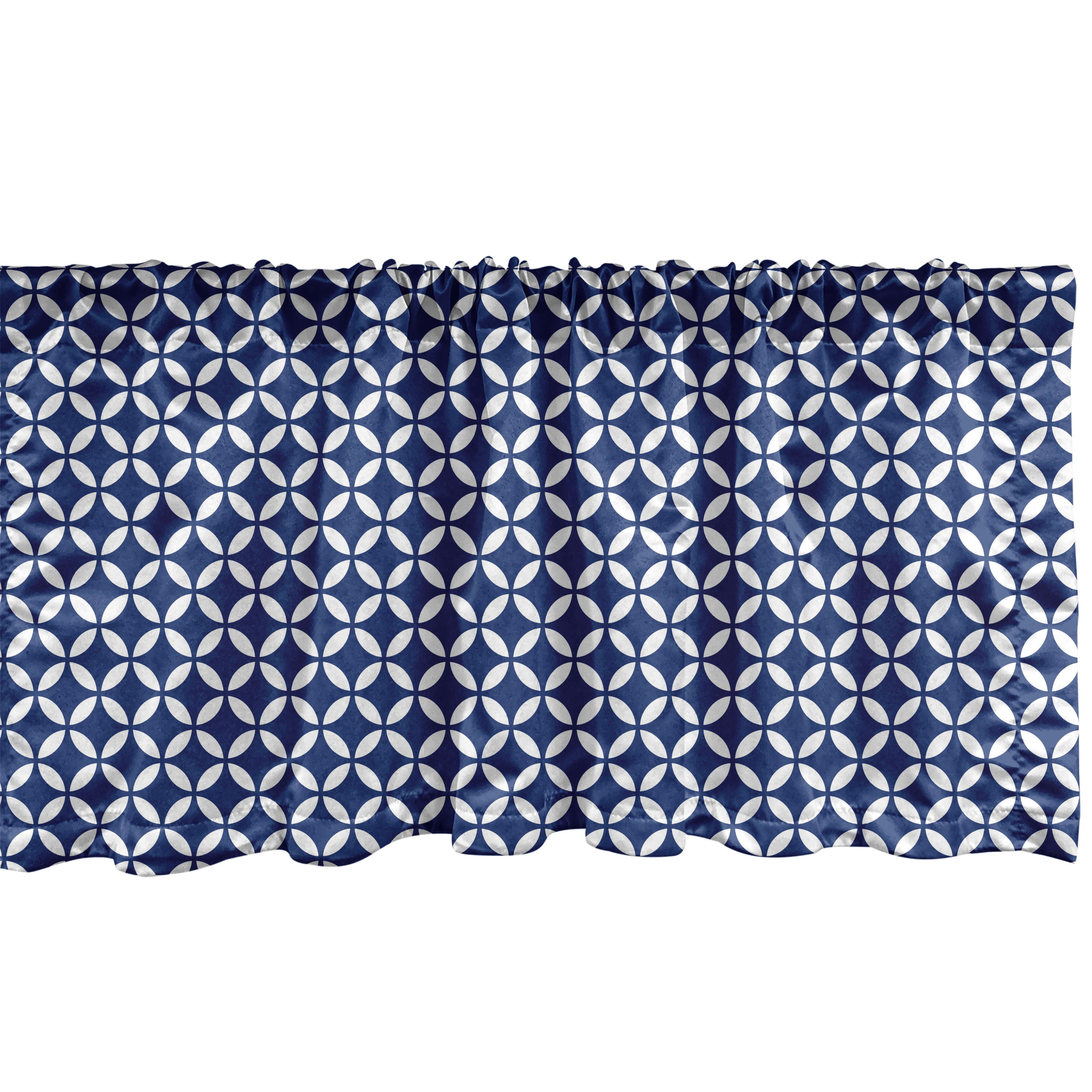 Ambesonne Navy Window Valance, Old Rounds Oval, 42" x 12", Royal Blue ...