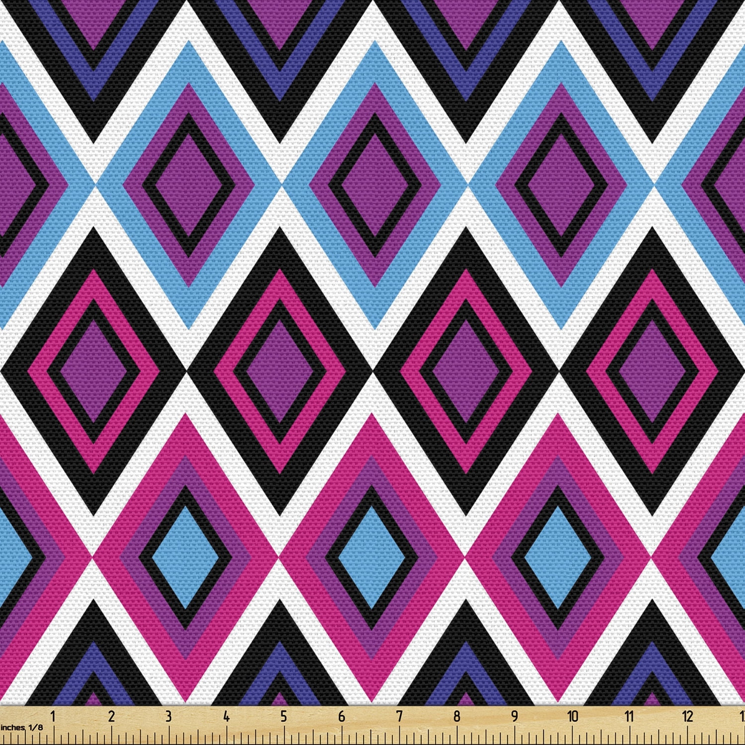 Ambesonne Navy and Blush Fabric by the Yard Upholstery, Psychedelic ...