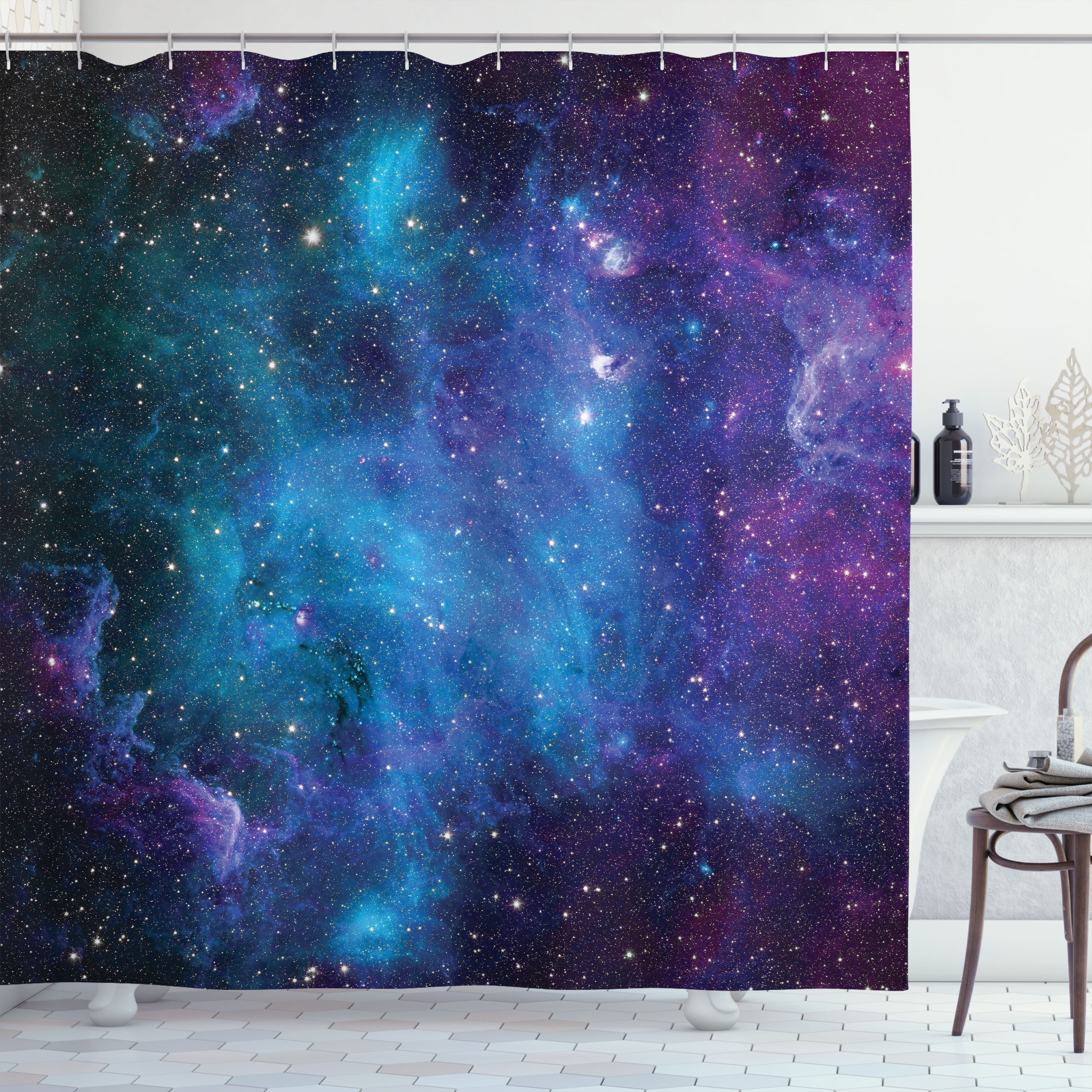 Ambesonne Nebula Outer Graphic Fabric Shower Curtain, Galaxy Stars in ...