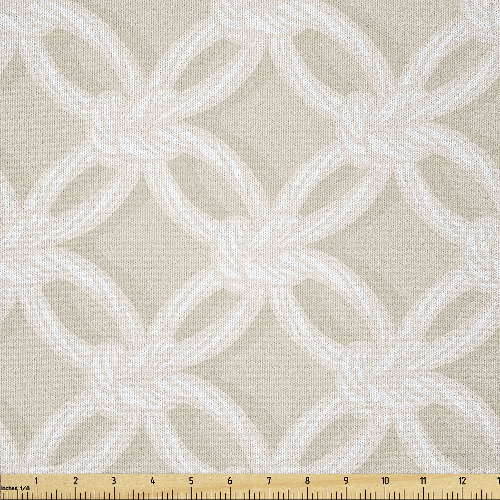 Ambesonne Neutral Color Fabric by the Yard Microfiber, Graphic Knotted ...