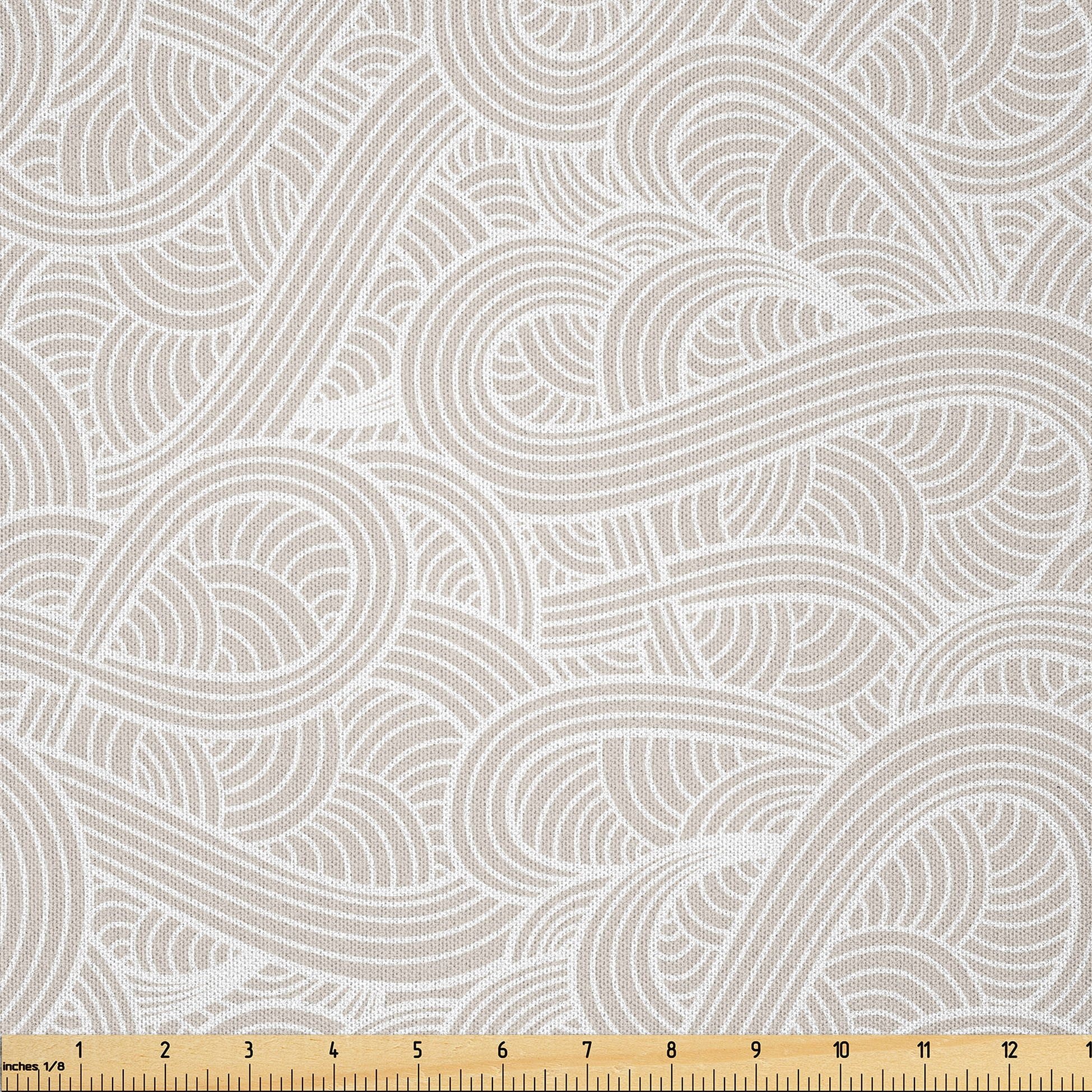Ambesonne Neutral Color Fabric by the Yard Microfiber, Pastel Doodle ...