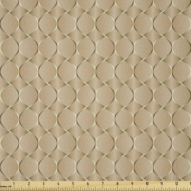 Ambesonne Neutral Color Fabric by the Yard Microfiber, Vertical Waves ...