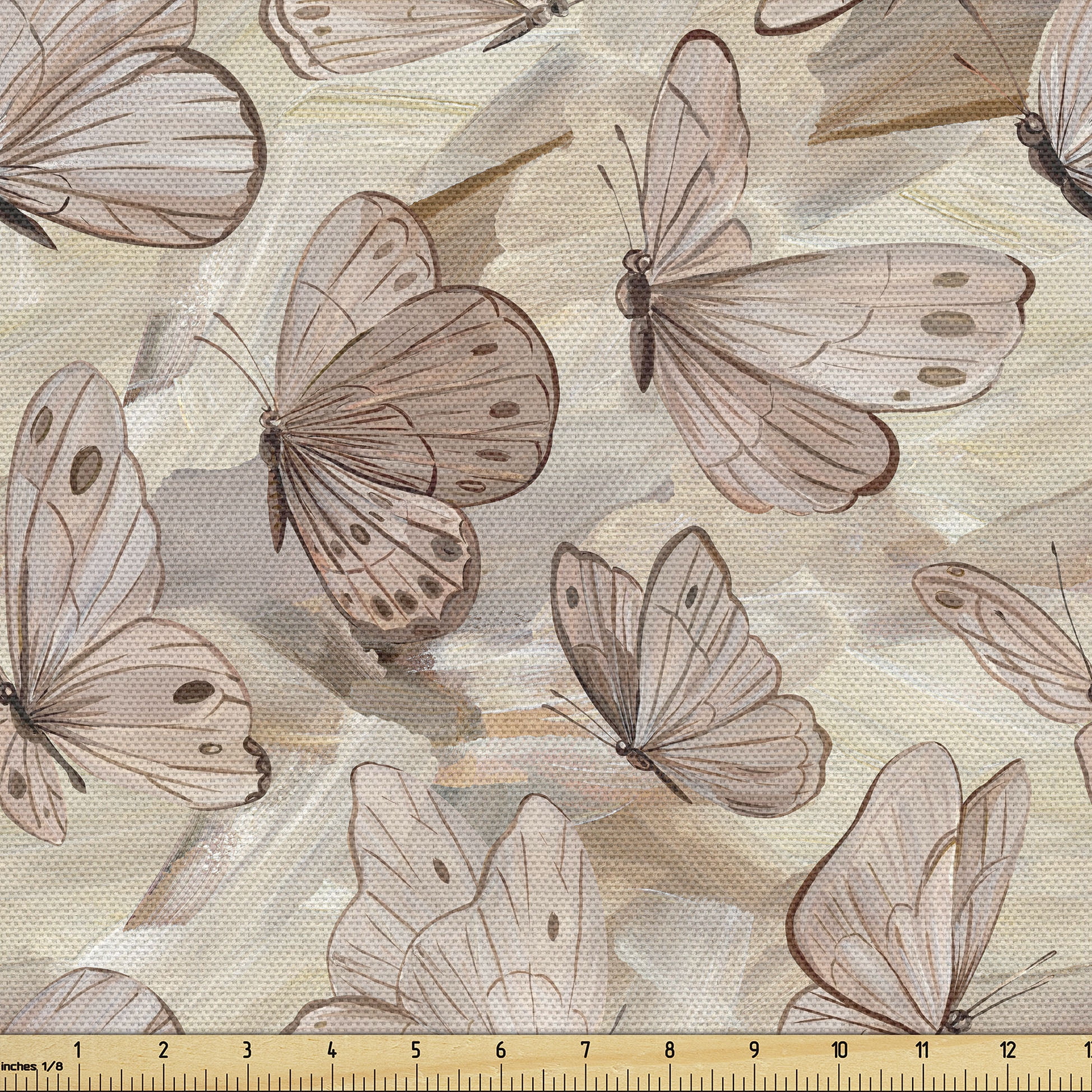 Ambesonne Night Butterfly Fabric by the Yard Upholstery, Dance of Moths ...