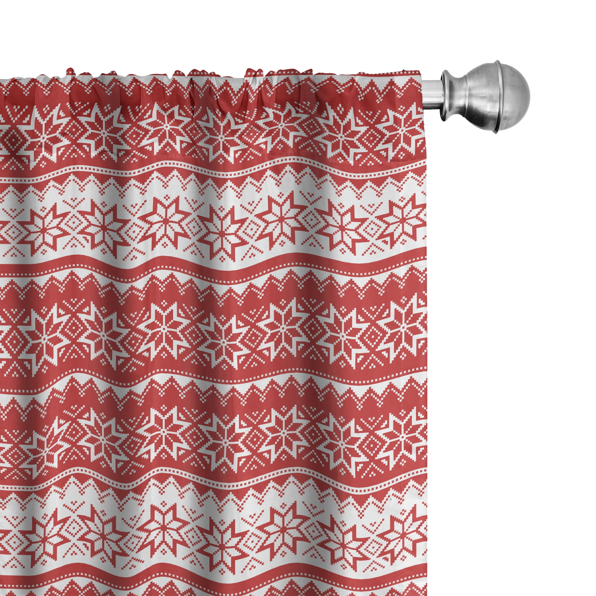 Ambesonne Nordic Curtains, Swedish Vintage Motif, Pair of 28"x95 ...