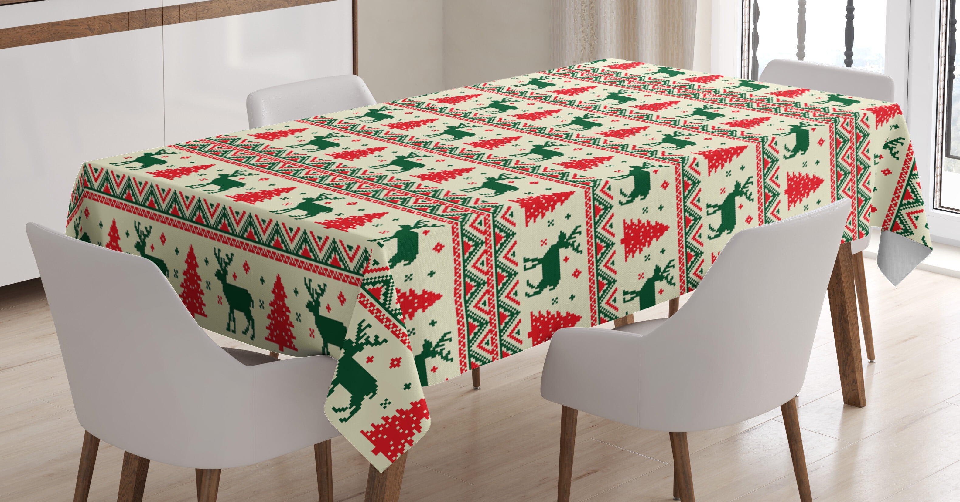 Ambesonne Nordic Tablecloth Rectangular Table Cover, Pixel Art ...