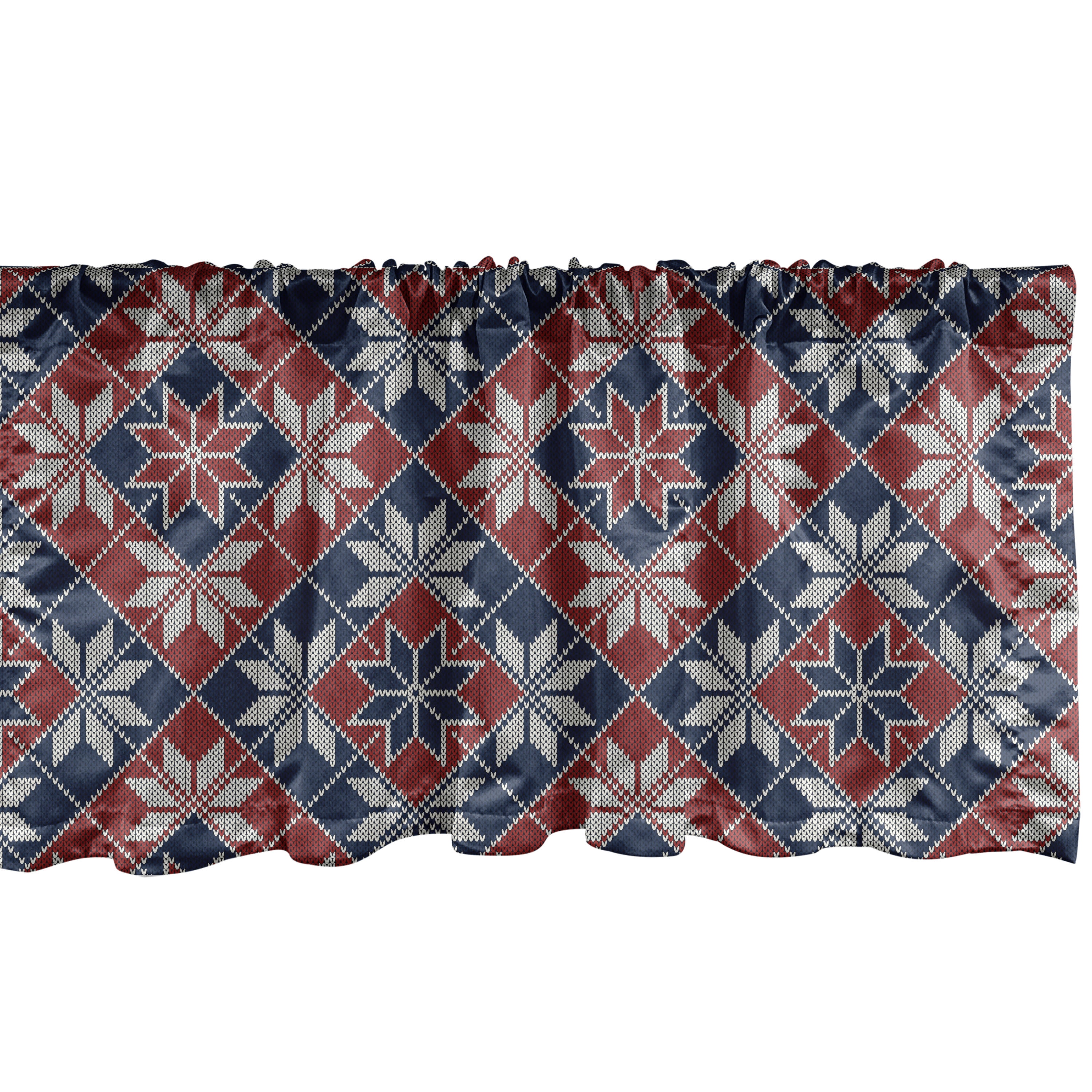 Ambesonne Nordic Window Valance, Tartan Geometric Floral, 54" X 12 ...