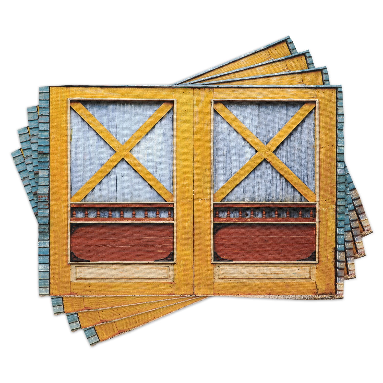 Ambesonne Nostalgic Place Mats Set of 4, Urban House in Town, Standard ...