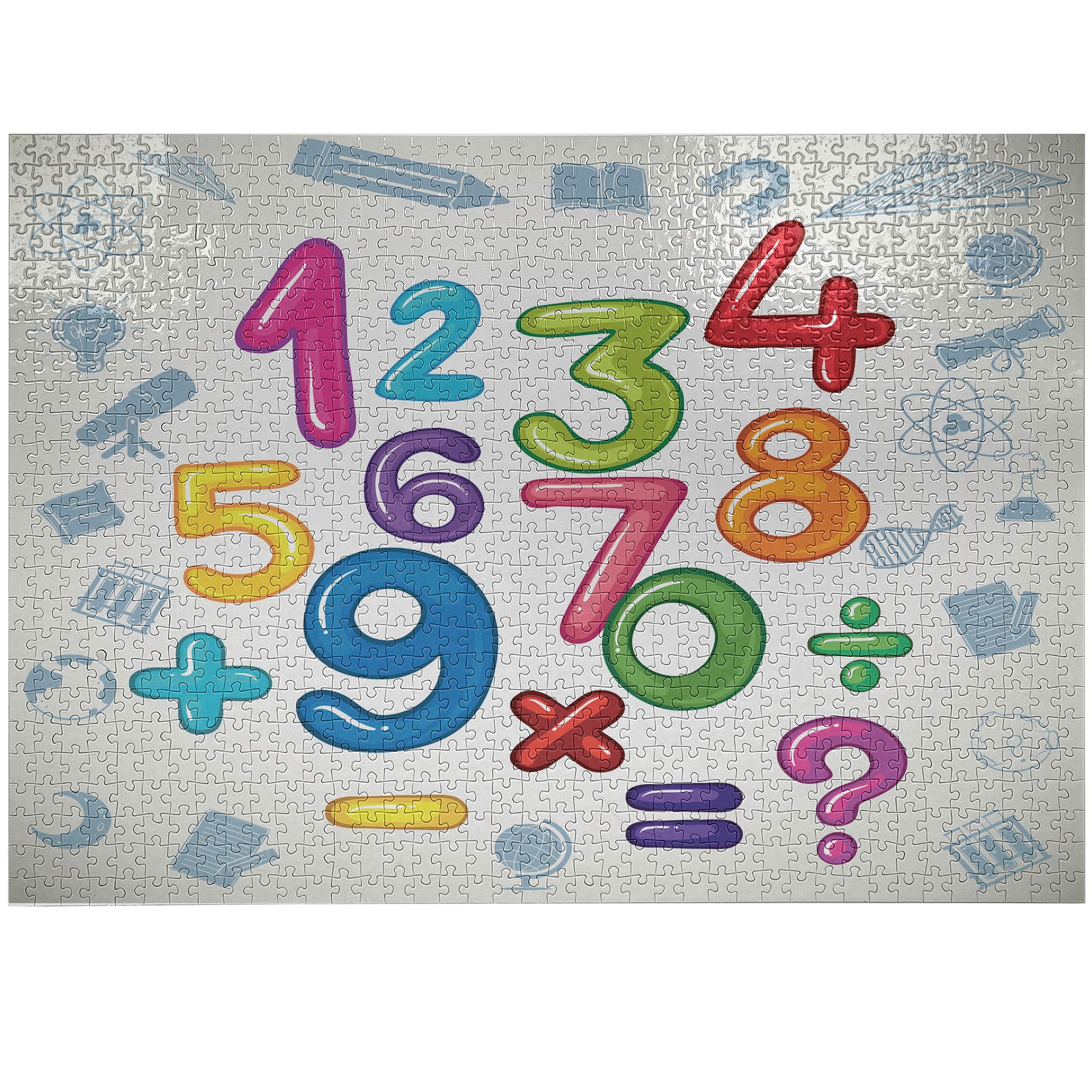Ambesonne Number Jigsaw Puzzle Durable Cardboard, Math Signs, 1000 pcs ...