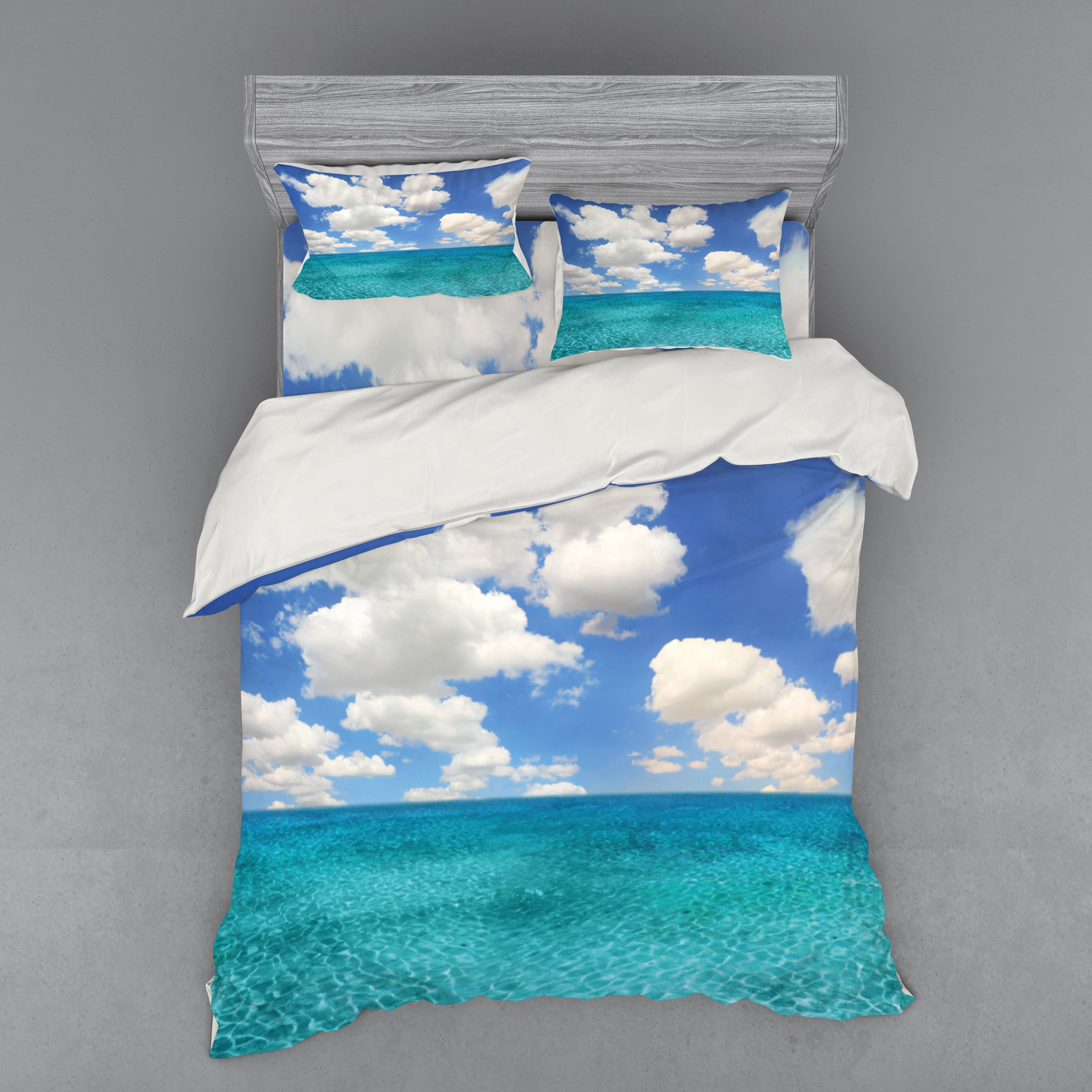 Ambesonne Ocean Bedding Set 4 Pcs, Tropical Island Beach, Queen ...