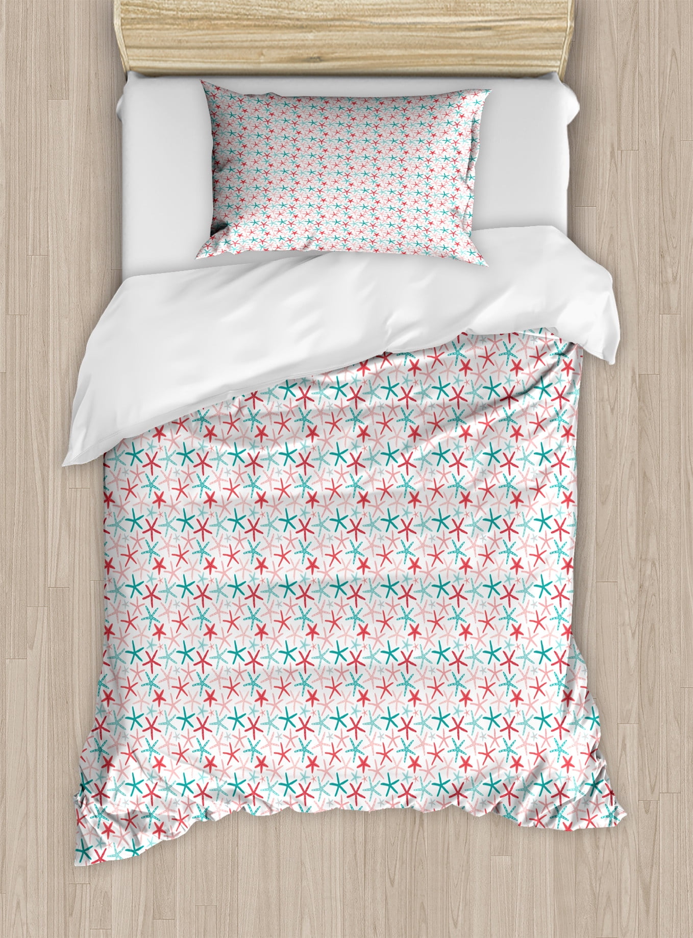 Ambesonne Ocean Duvet Cover Sets, Nautical Starfish Pattern Art, 2-Twin ...