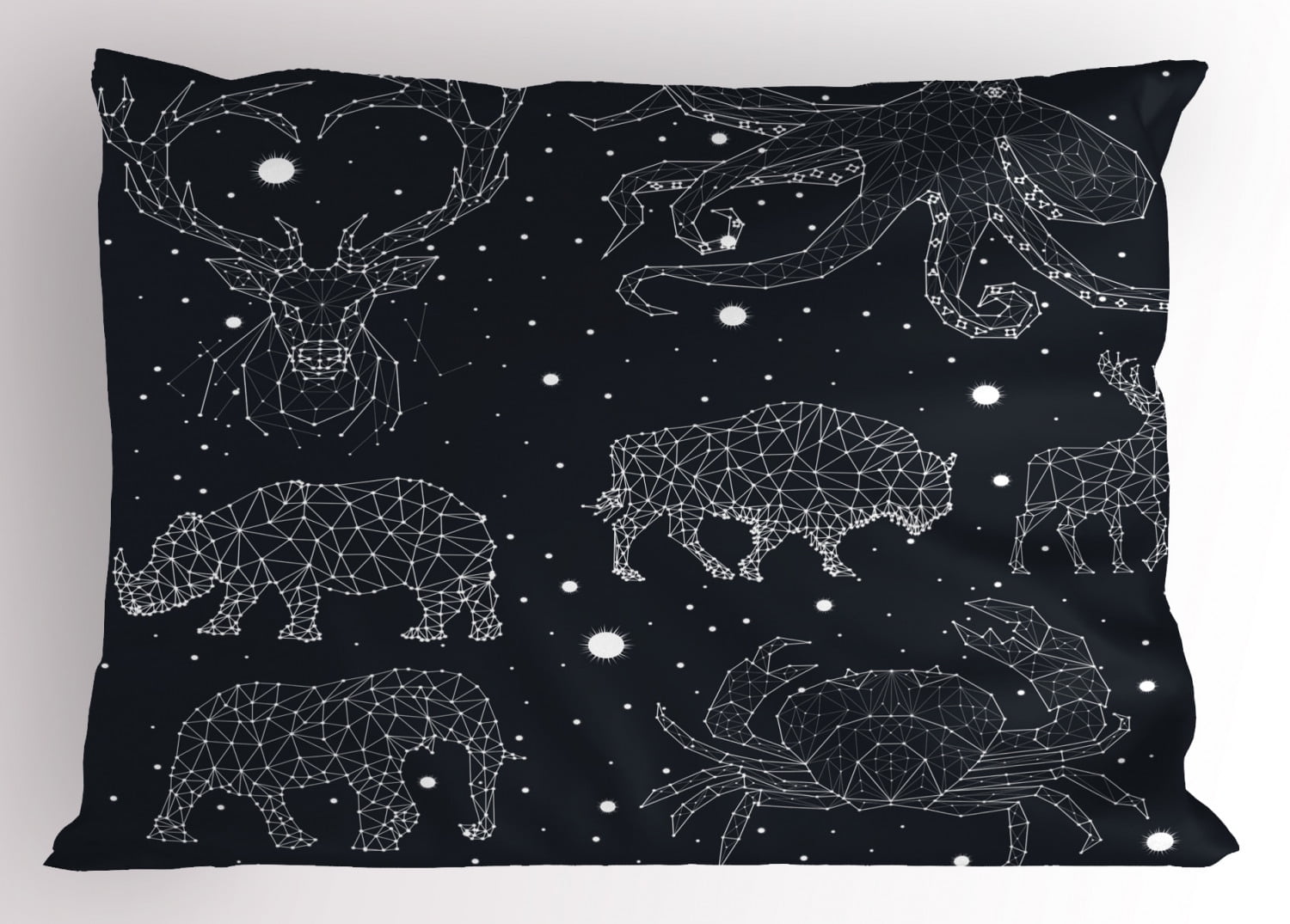 Ambesonne Octopus Pillow Sham, Constellation Signs, 26" X 20", Dark ...