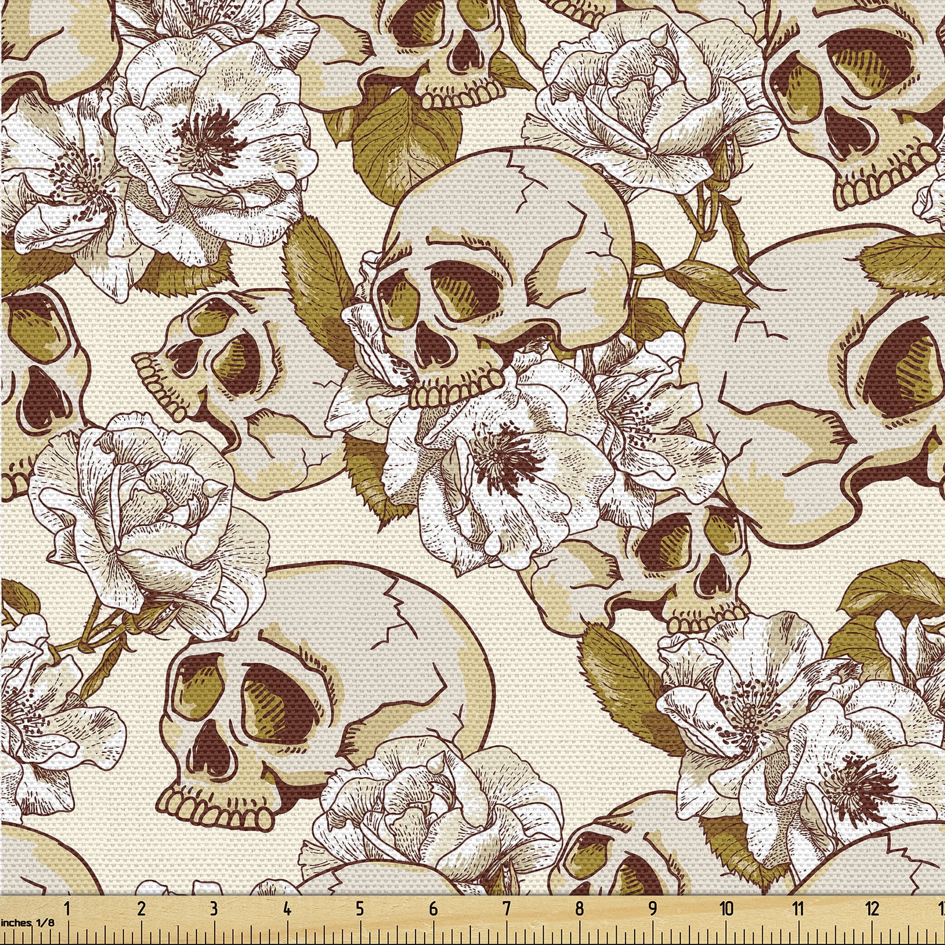 Ambesonne Old School Fabric by the Yard Upholstery, Art American ...