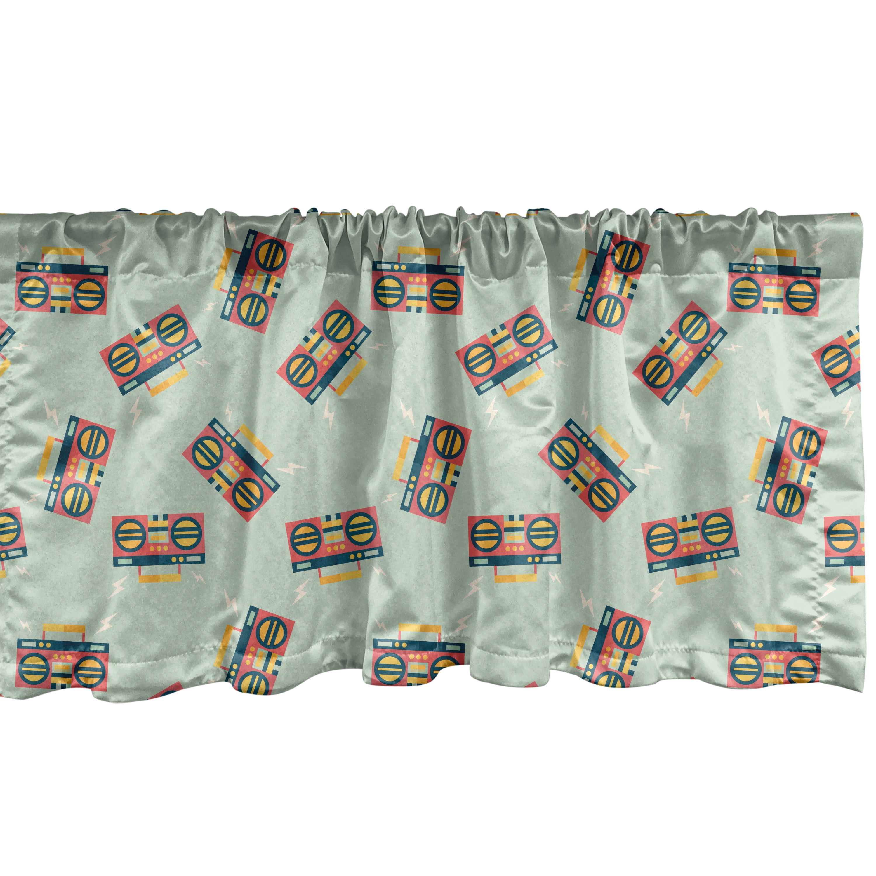 Ambesonne Old School Window Valance, Repeating Pattern of Design Ghetto ...
