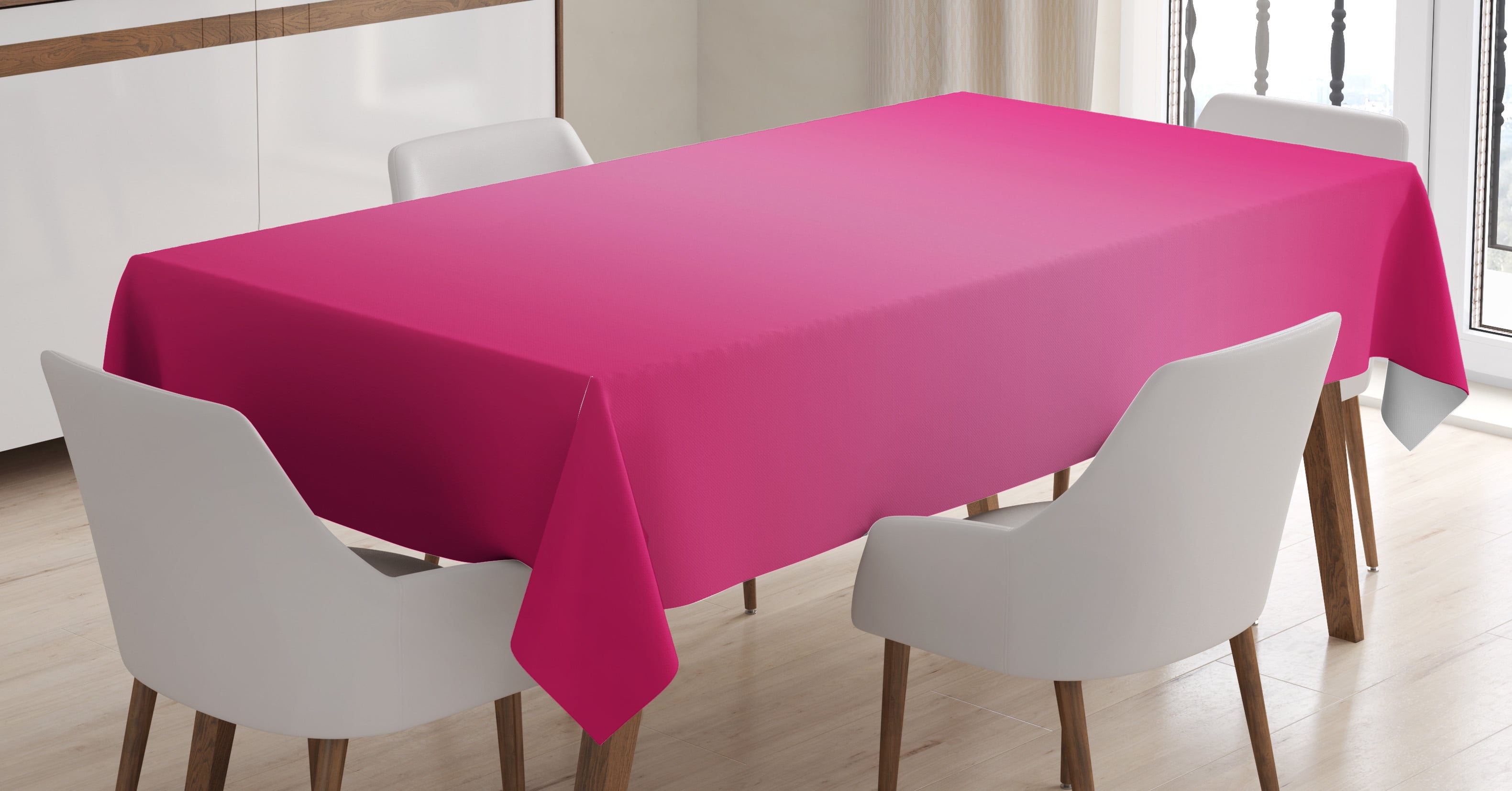 Ambesonne Ombre Tablecloth Rectangular Table Cover, Modern Pink Room ...